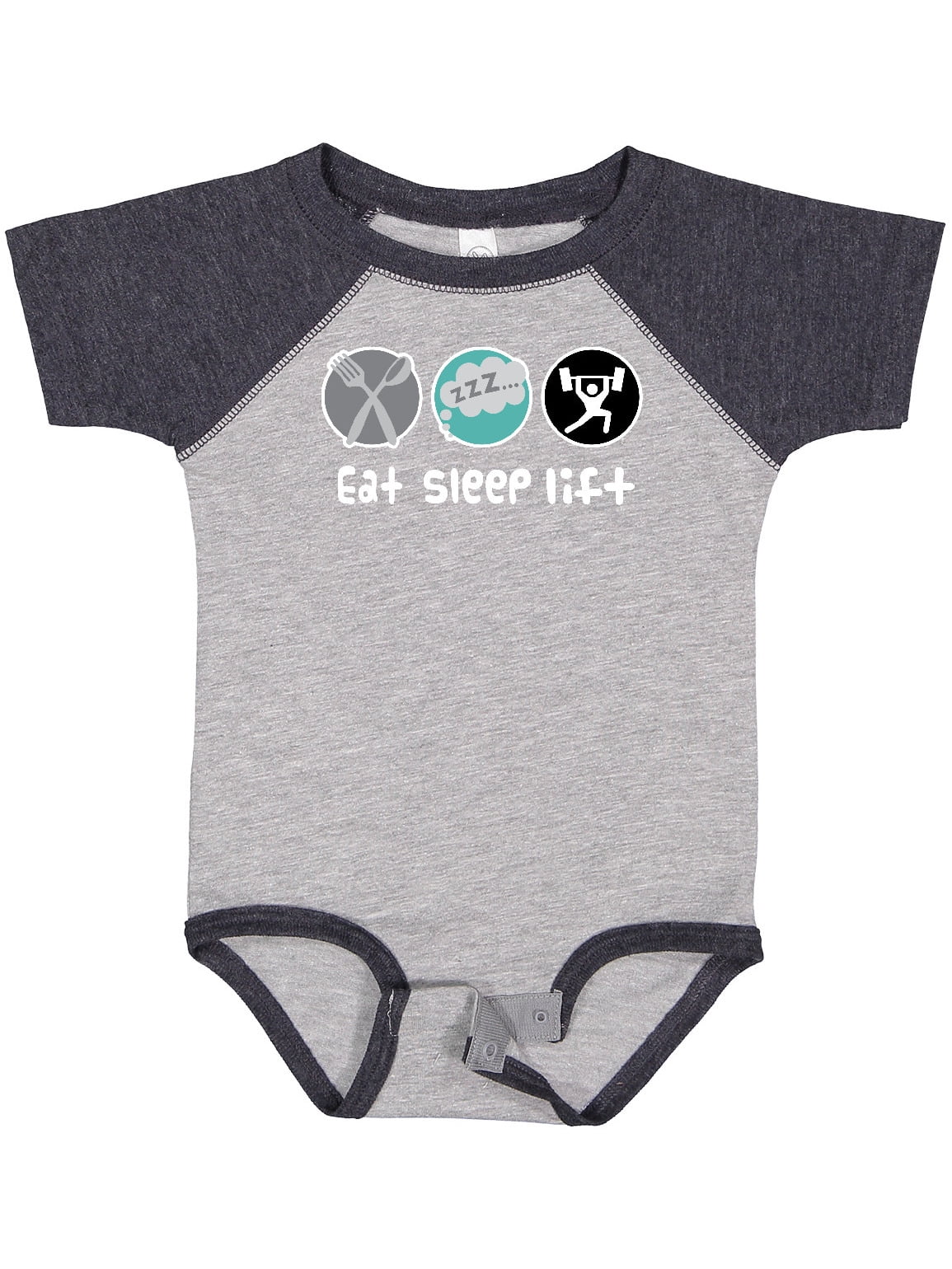 Inktastic Weightlifting Eat Sleep Lift Sports Boys Baby Bodysuit ...