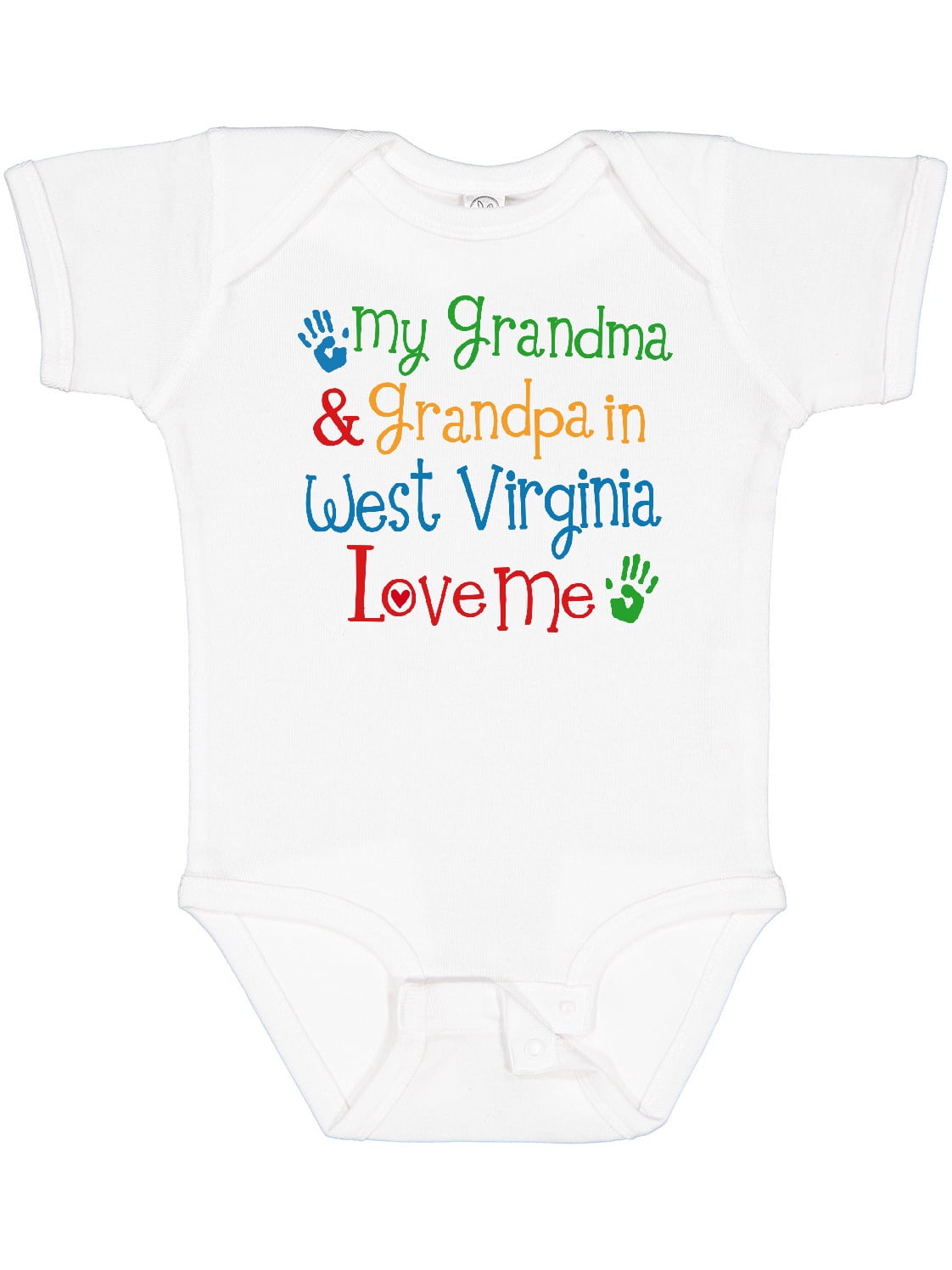 Inktastic West Virginia Grandma Loves Me Boys or Girls Baby Bodysuit ...