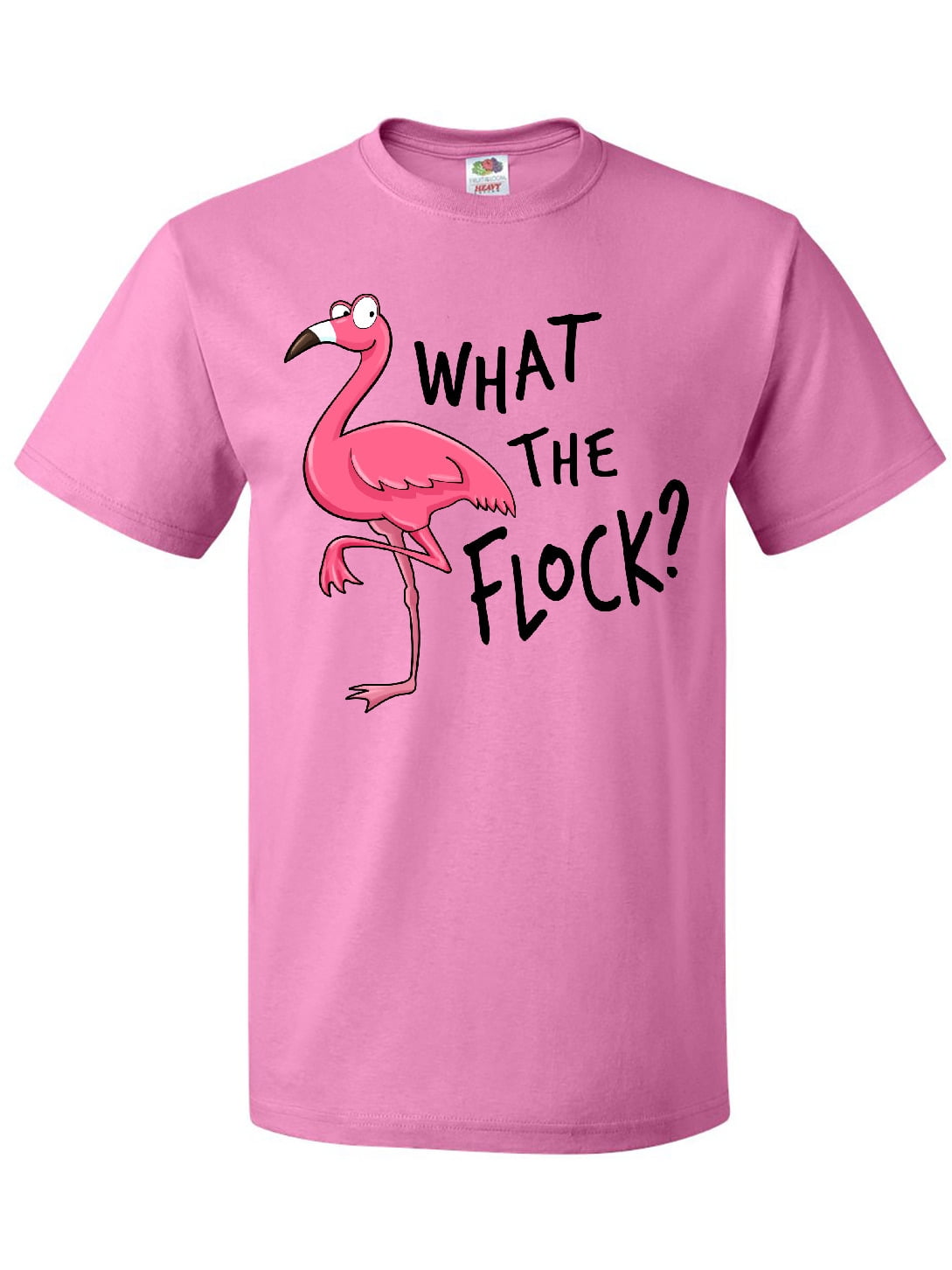 Inktastic What the Flock?- Funny Flamingo T-Shirt - Walmart.com
