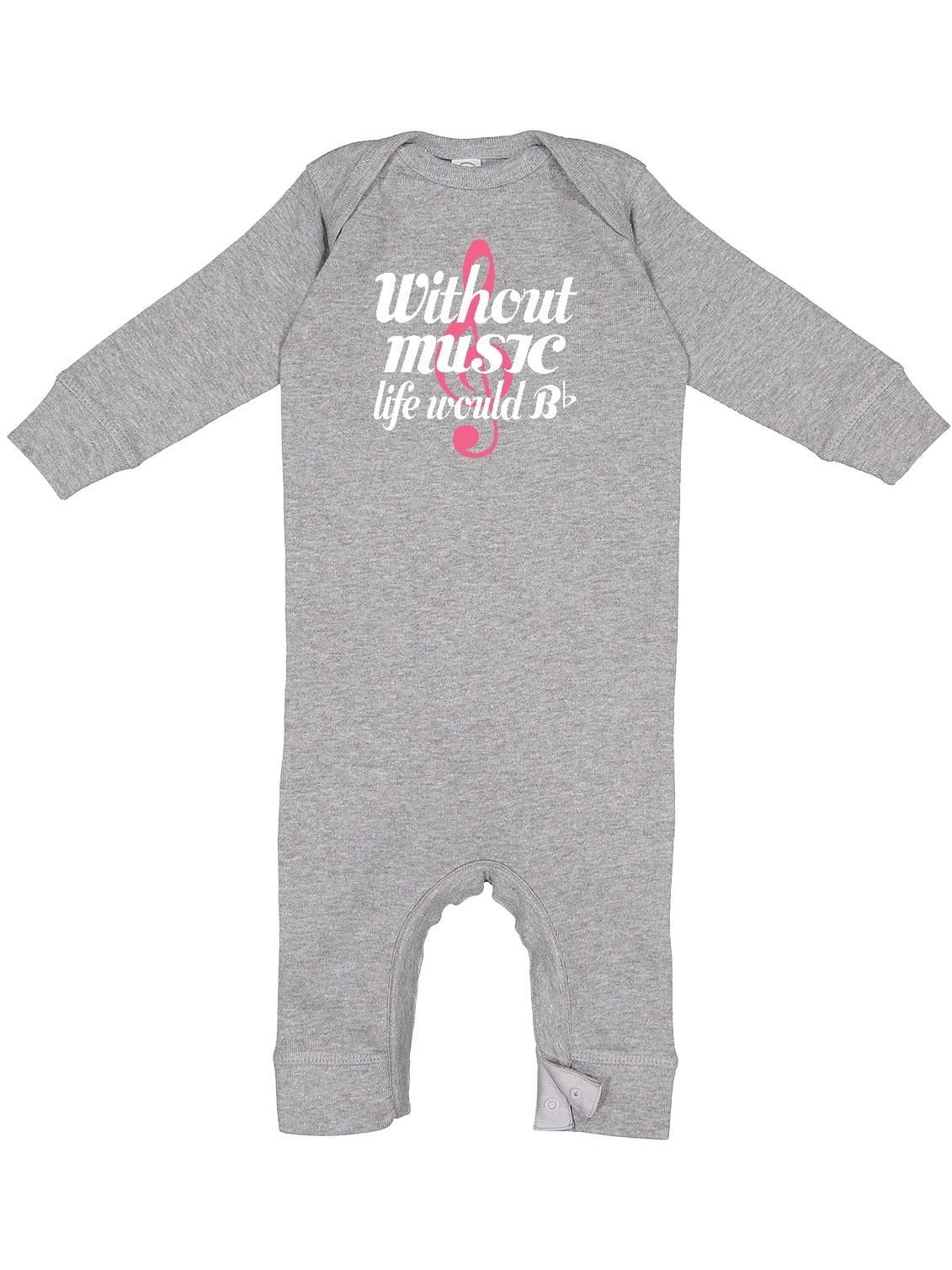 Inktastic Without Music Life Would Be Flat Baby Romper Coveralls ...