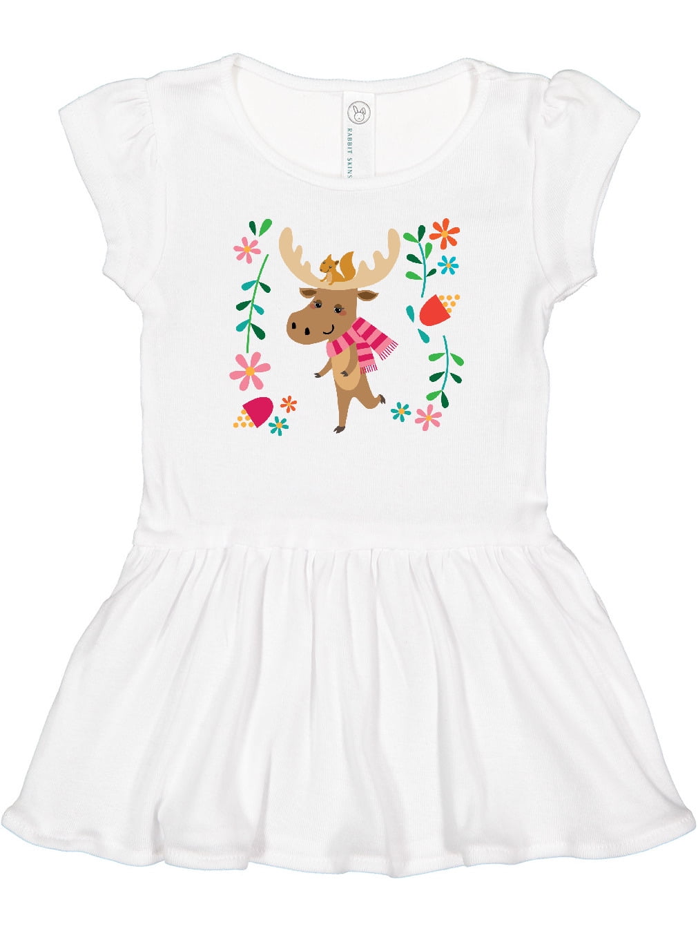 Inktastic Woodland Moose Spring Flowers Girls Baby Dress - Walmart.com