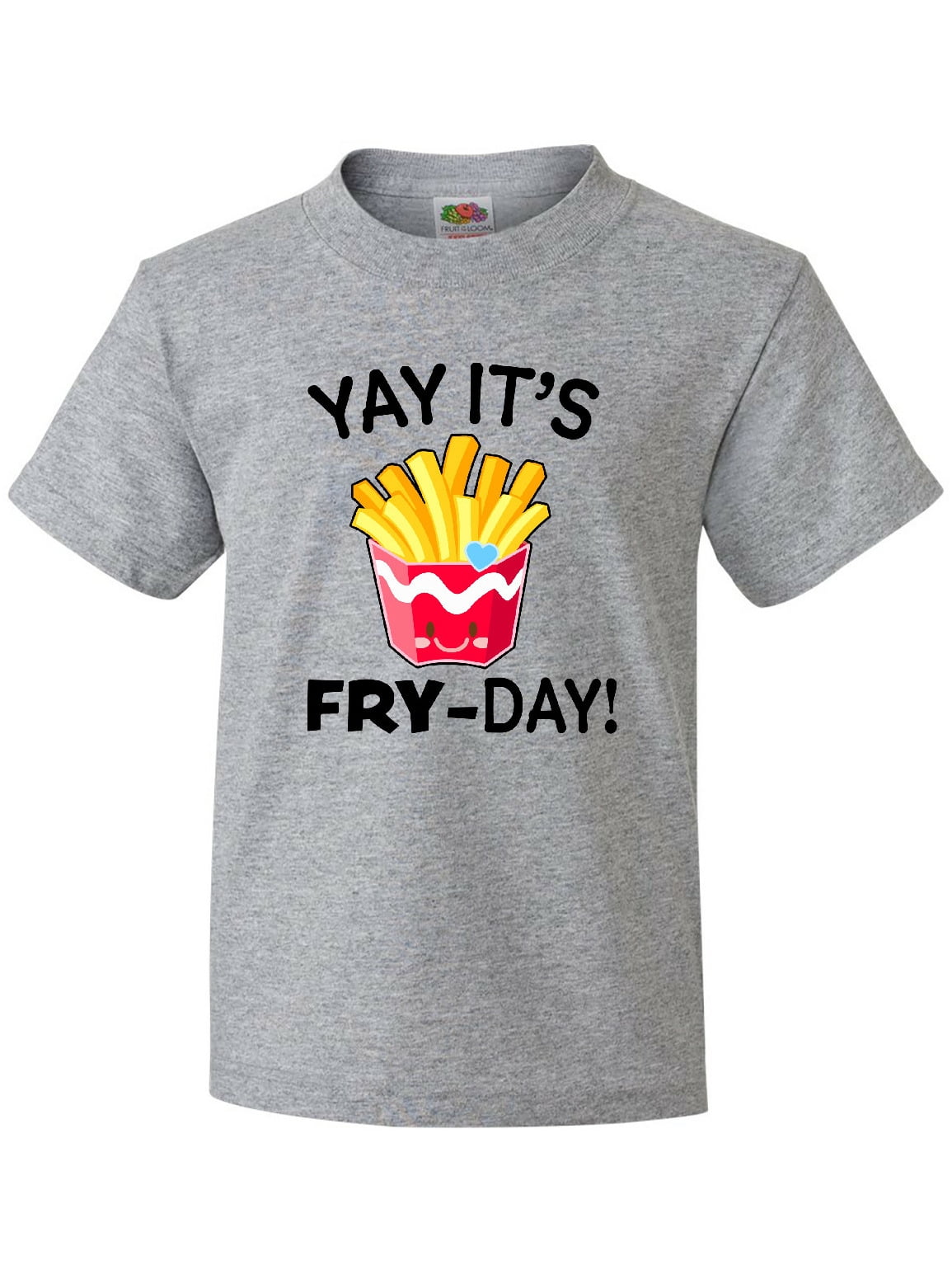 Inktastic Yay Its Fry Day with Cute French Fries Youth T-Shirt ...