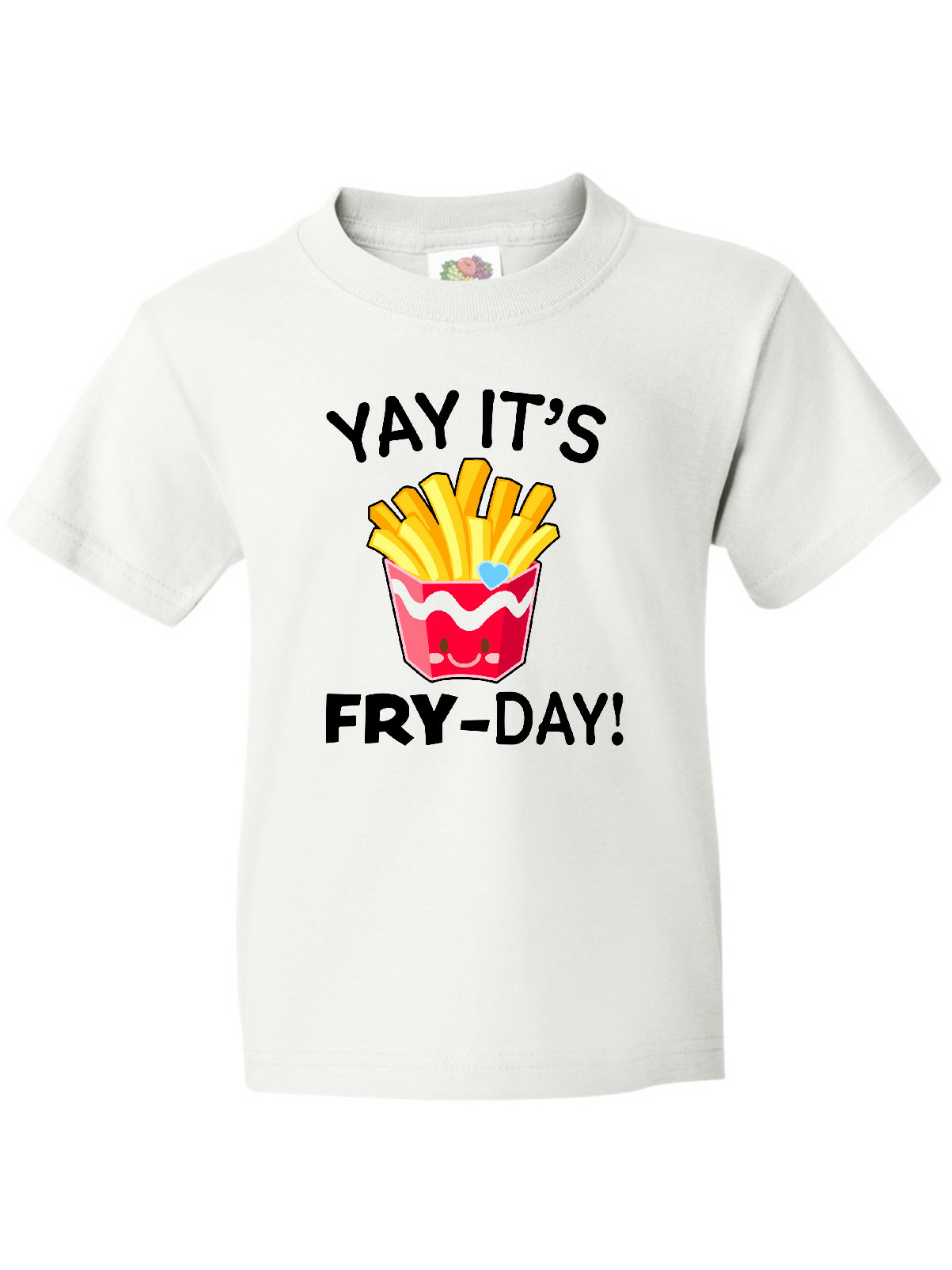 Inktastic Yay Its Fry Day with Cute French Fries Youth T-Shirt ...