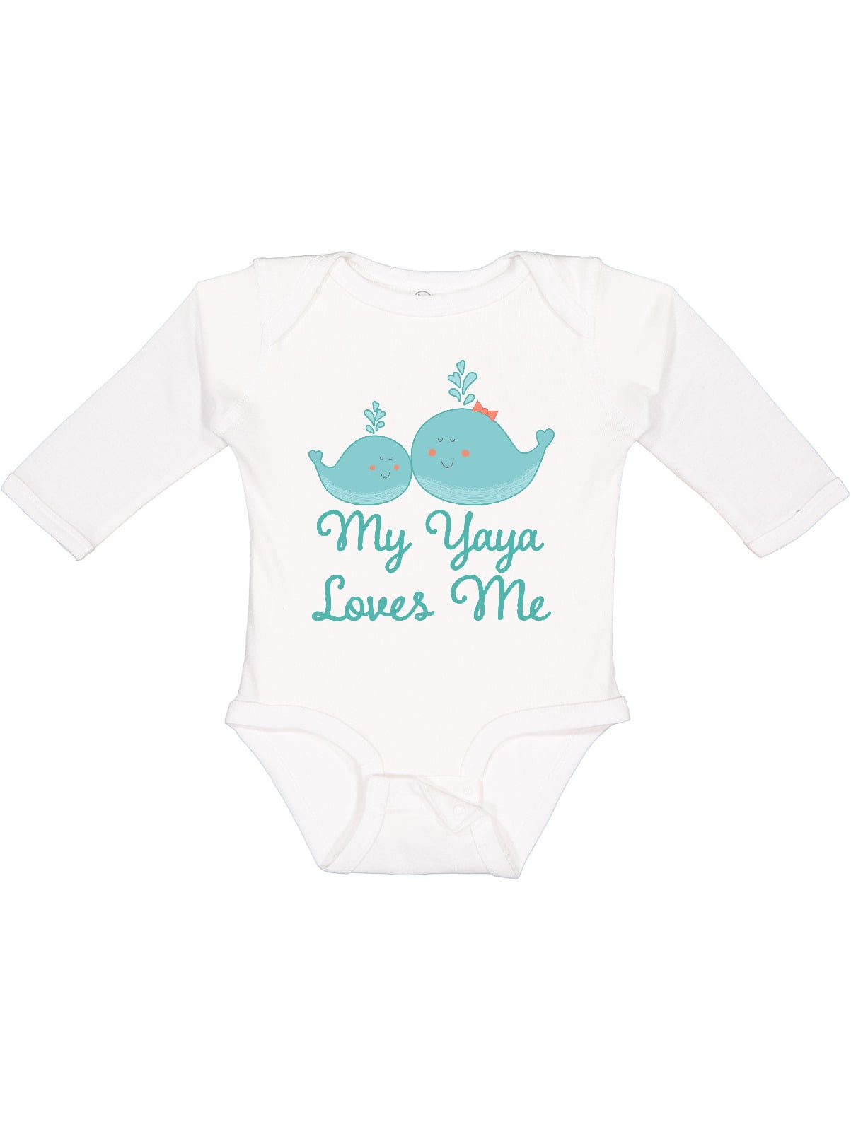 Inktastic Yaya Loves Me Grandchild Whale Boys or Girls Long Sleeve Baby Bodysuit - Walmart.com
