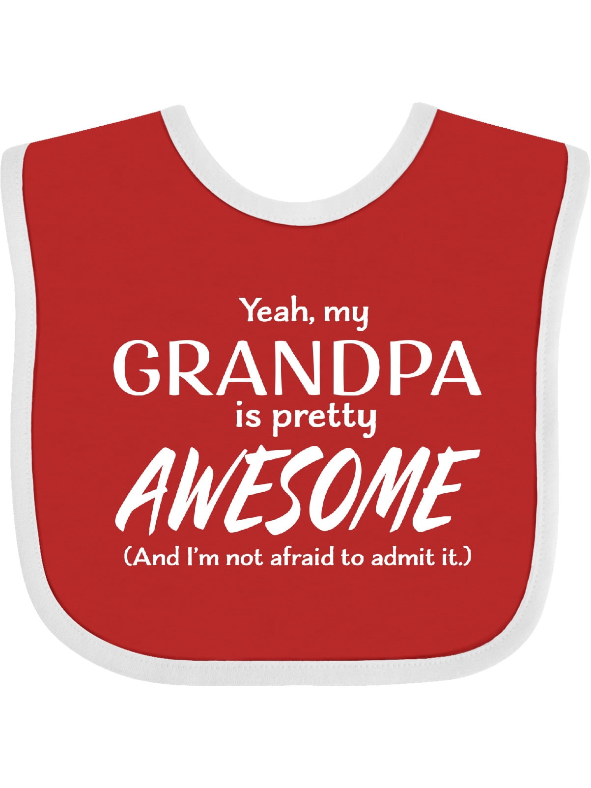 Inktastic Yeah My Grandpa is Pretty Awesome Boys or Girls Baby Bib ...