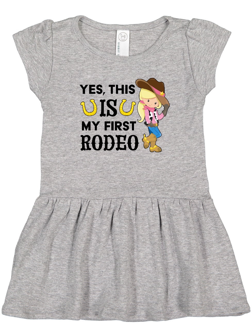 Inktastic Yes, This is My First Rodeo- Cowgirl in Hat and Boots Girls ...