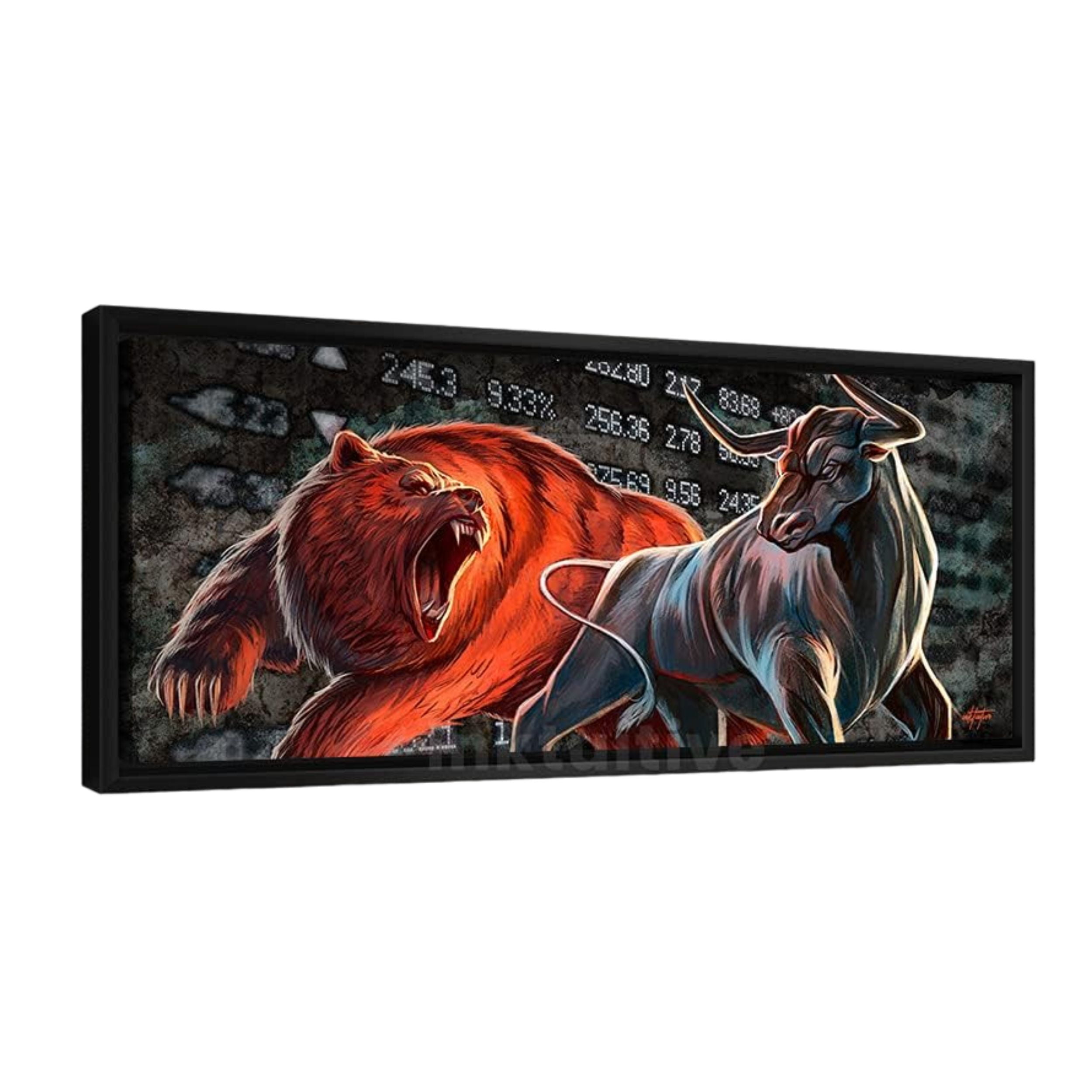 Inktuitive 'Bull Bear’ Inspirational Wall Art | Powerful Modern Canvas ...