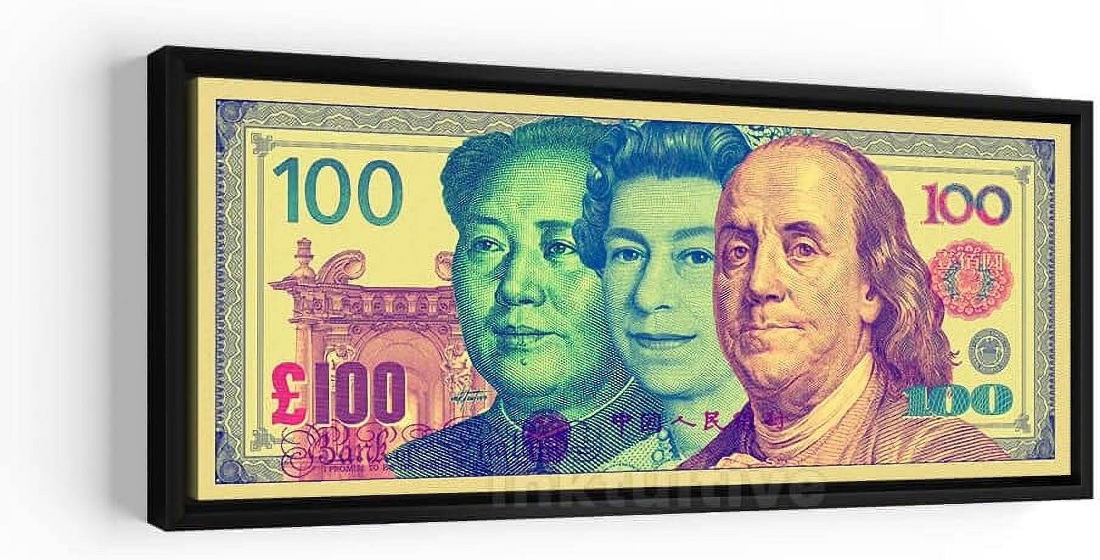 Inktuitive 'Currency Mashup' Inspirational Canvas Wall Art |100 Bill ...