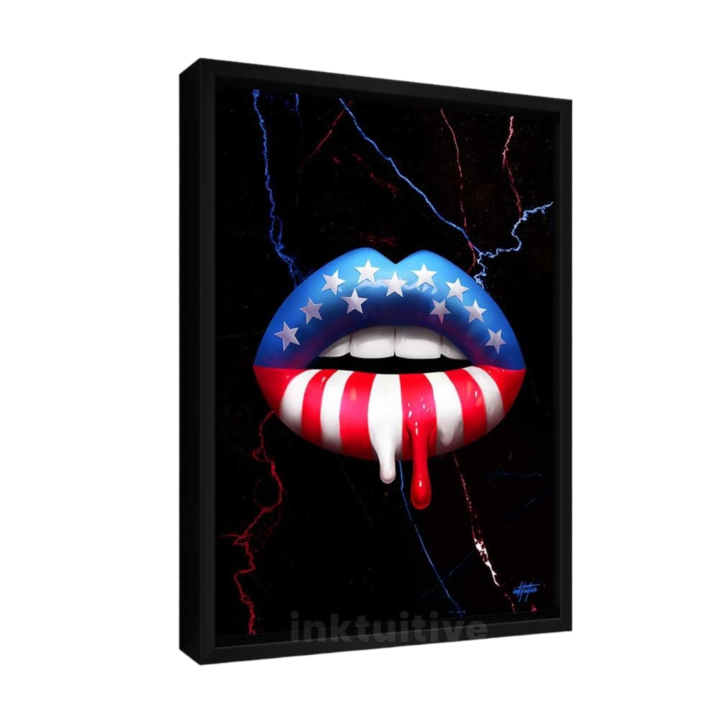 Inktuitive 'Liberty Lips’ Inspirational Wall Art |American Flag Canvas ...