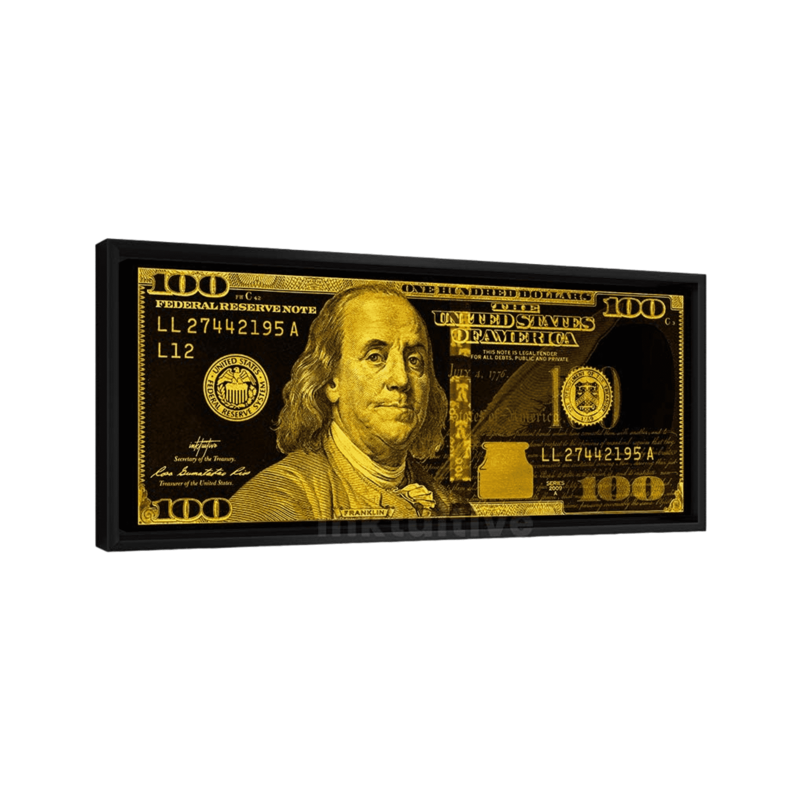Inktuitive Money Press (Fortune) Wall Art | 100 Dollar Bill Modern ...
