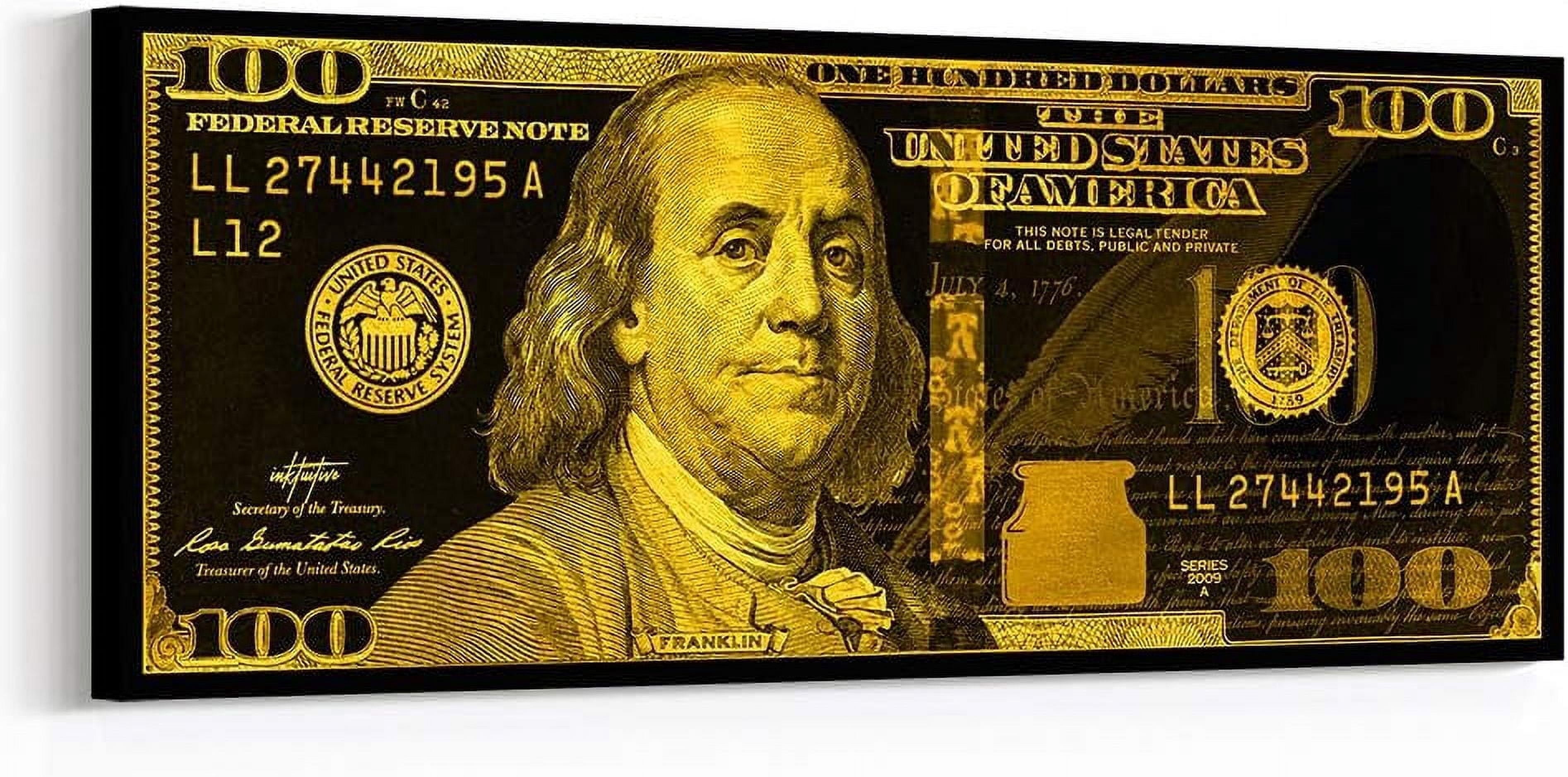 Inktuitive Money Press (Fortune) Wall Art | 100 Dollar Bill Modern ...