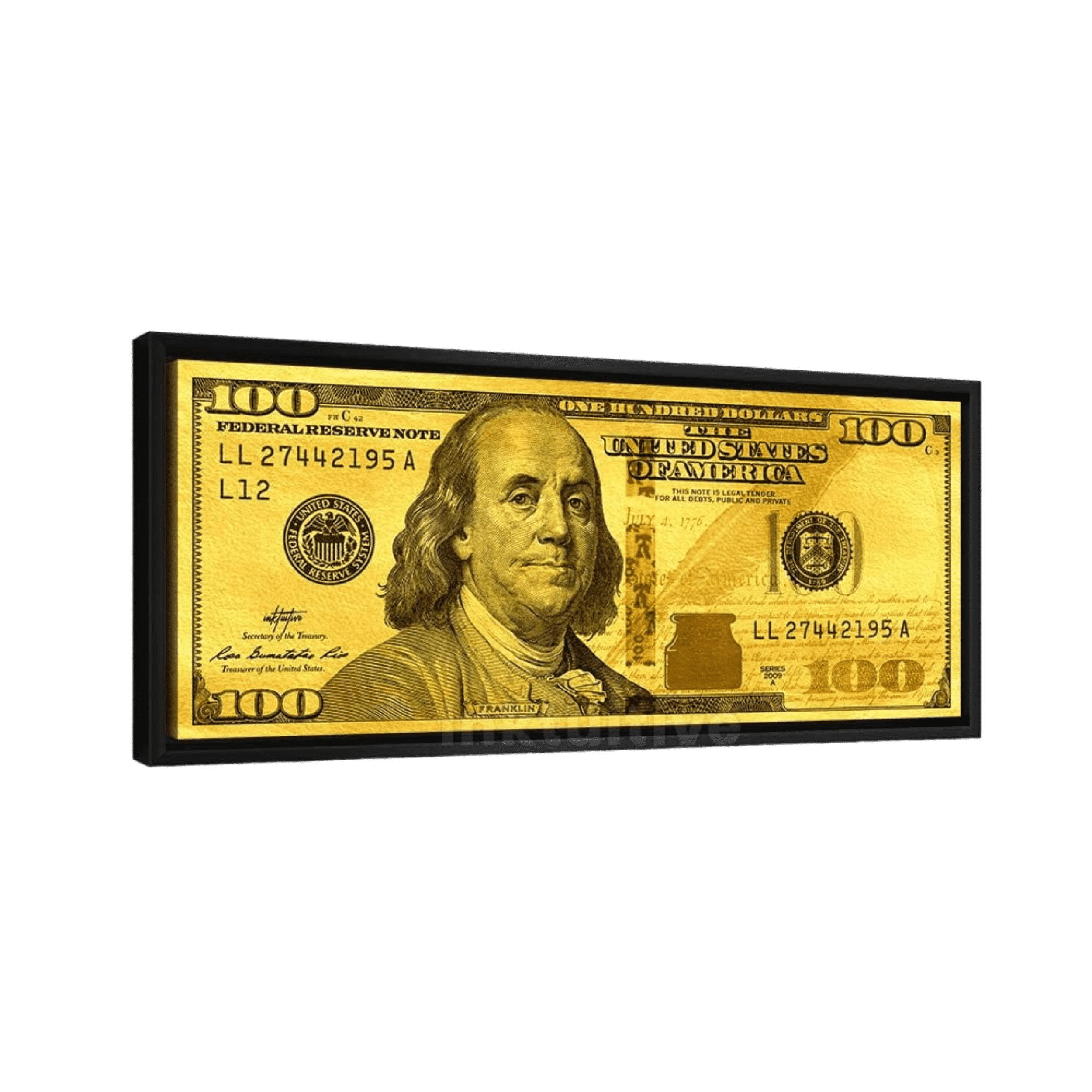 Inktuitive Money Press (Gold Standard) Wall Art | 100 Dollar Bill ...