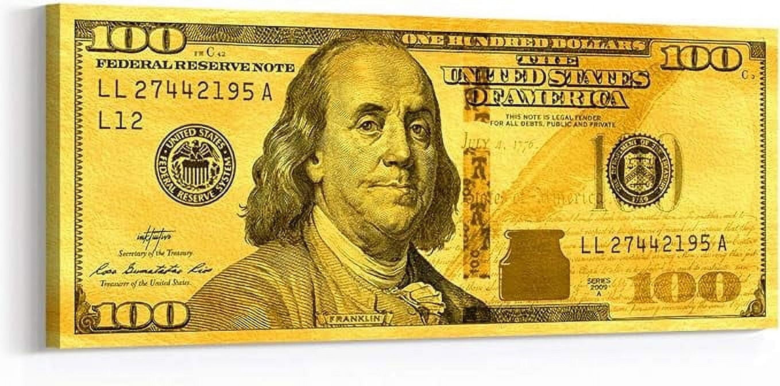 Inktuitive Money Press (Gold Standard) Wall Art | 100 Dollar Bill ...