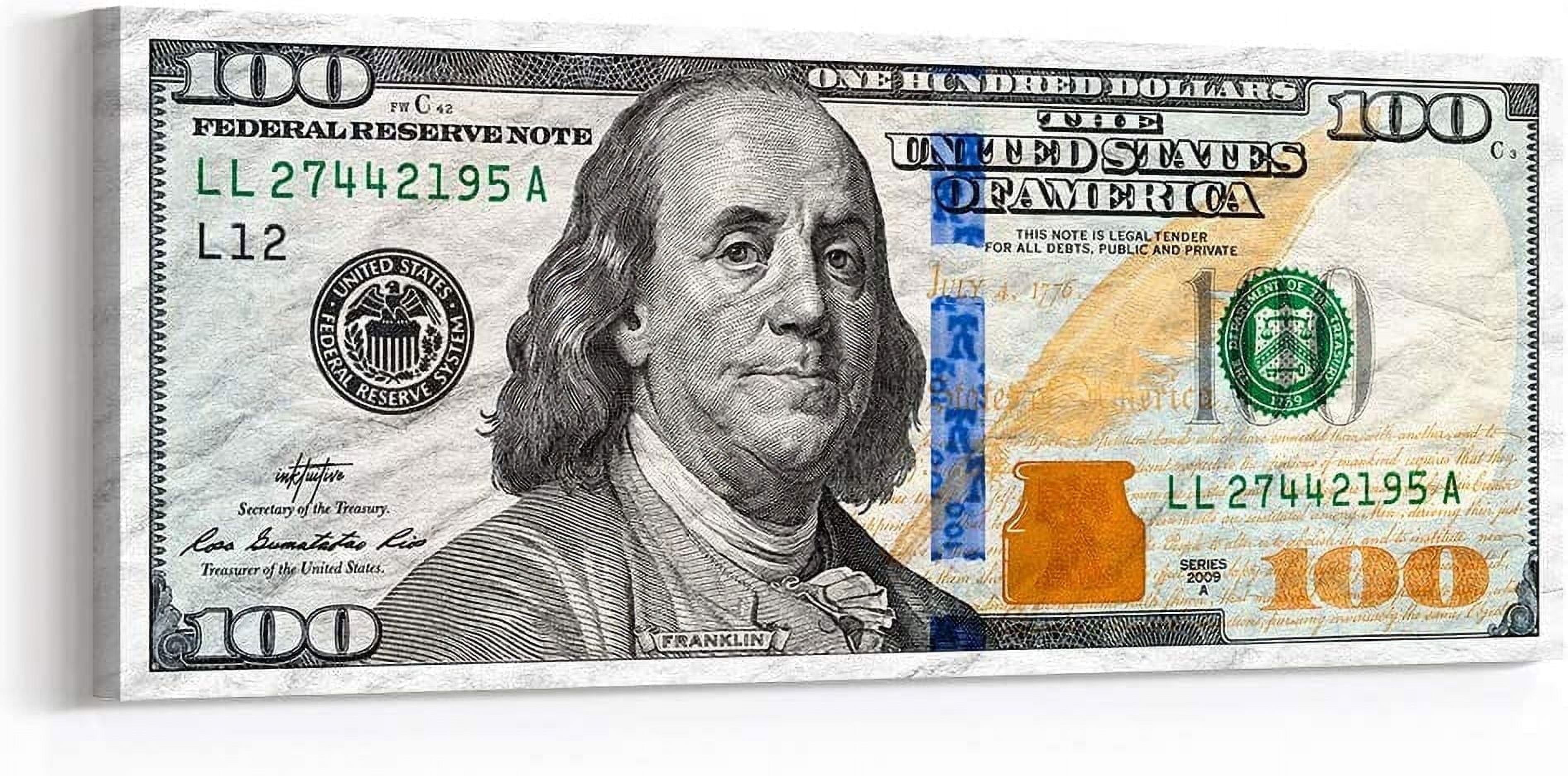 Inktuitive Money Press (Original) Wall Art |100 Dollar Bill Modern Canvas Print | 48 x 20 in ...