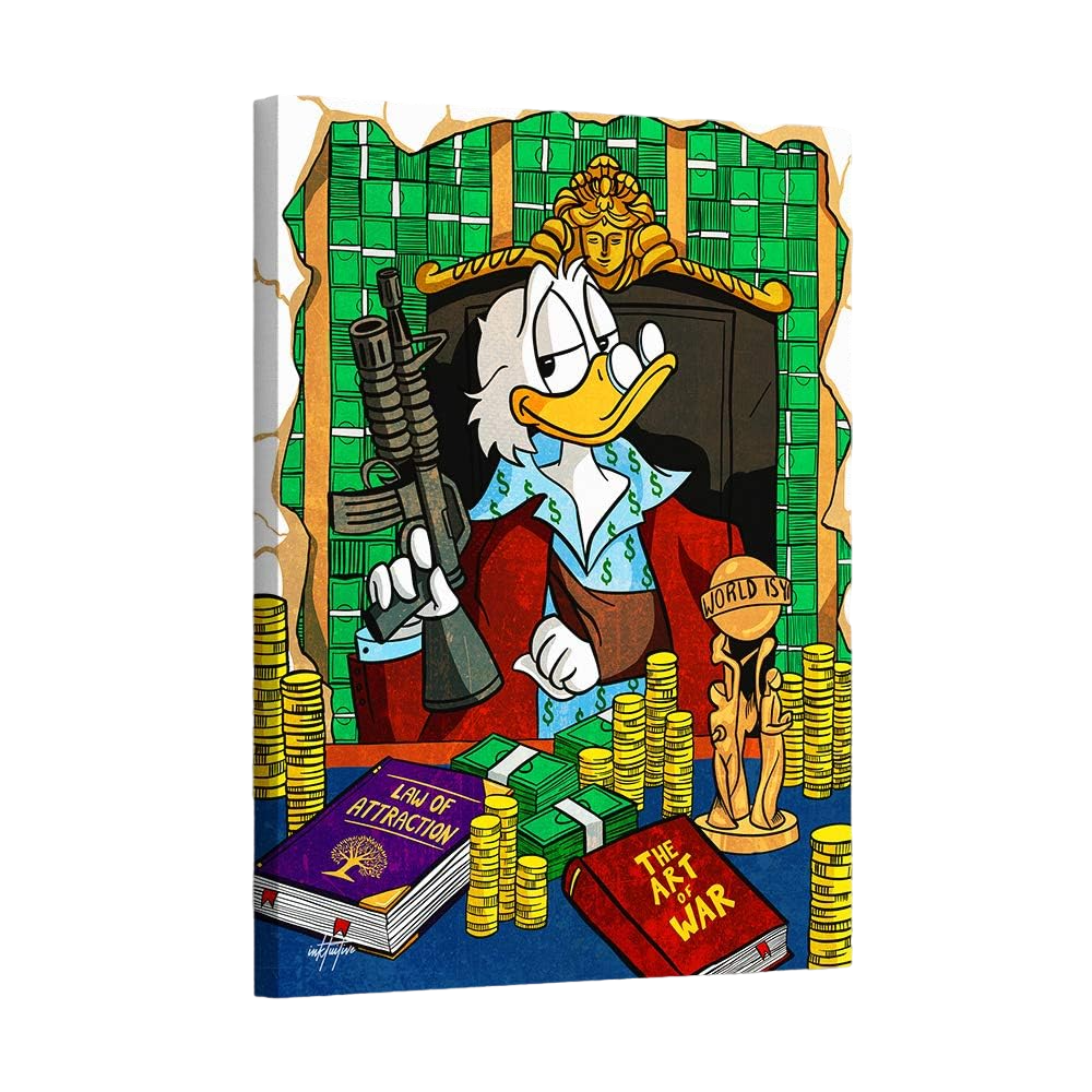 Inktuitive Scrooge Montana Wall Art | Scrooge McDuck x Scarface Modern Canvas Print | 40 x 30 ...