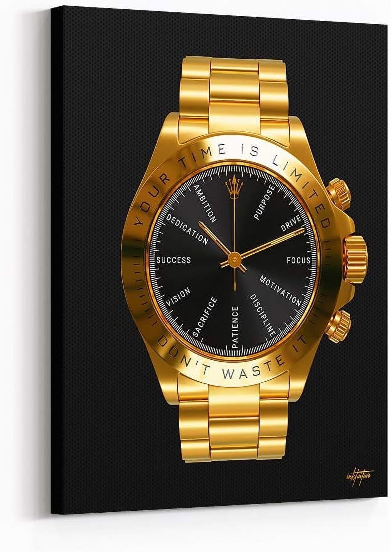 Inktuitive Timeless Inspirational Wall Art | Rolex Watch Modern Canvas ...