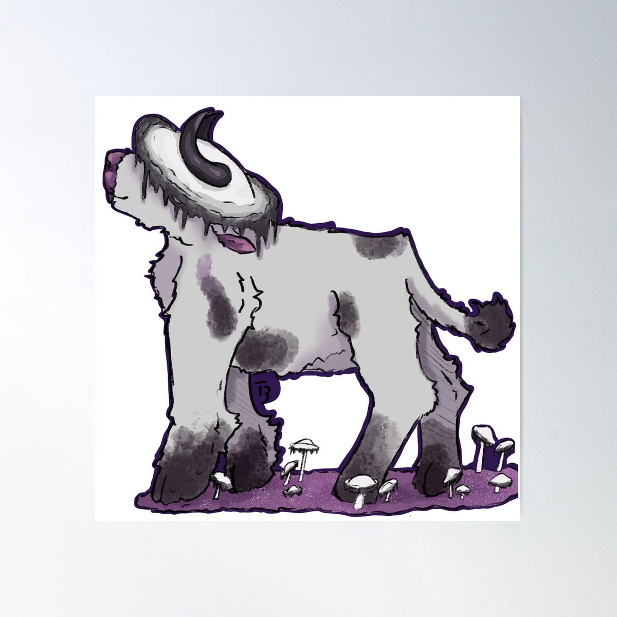 Inky Moo Poster Wall Art, Modern Wall Decor For Living Room Bedroom ...