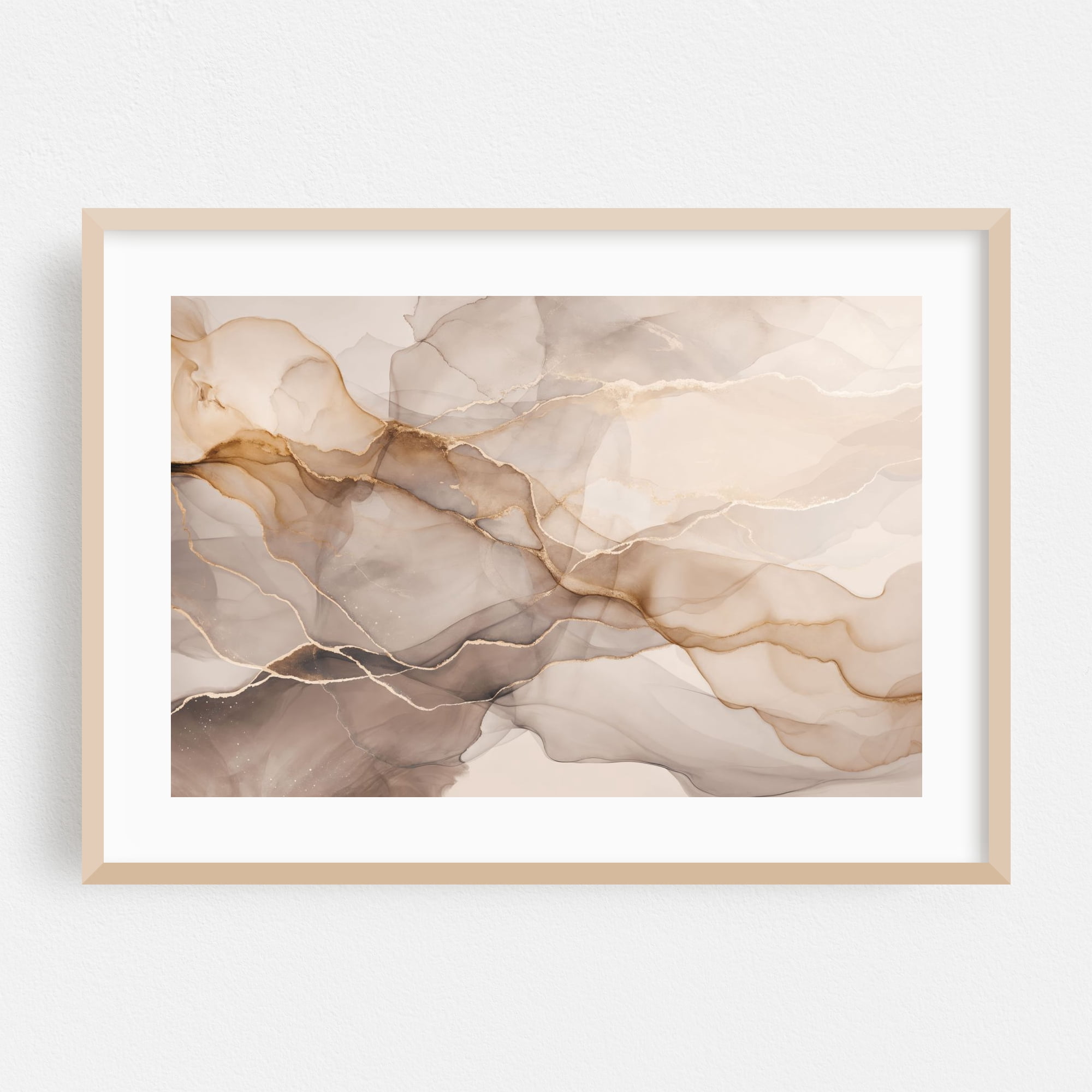 Inky Transparency Abstract Flow Beige Brown - Painting Abstract ...