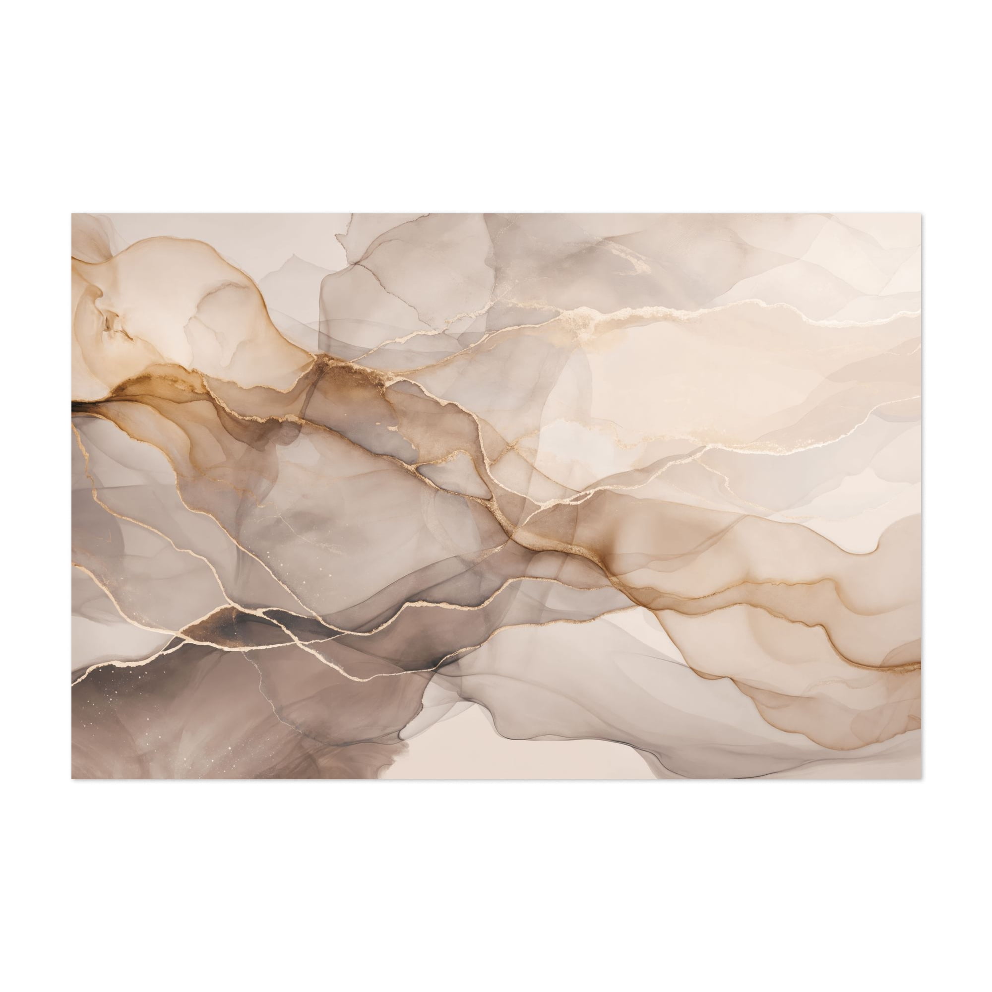 Inky Transparency Abstract Flow Beige Brown - Painting Abstract ...