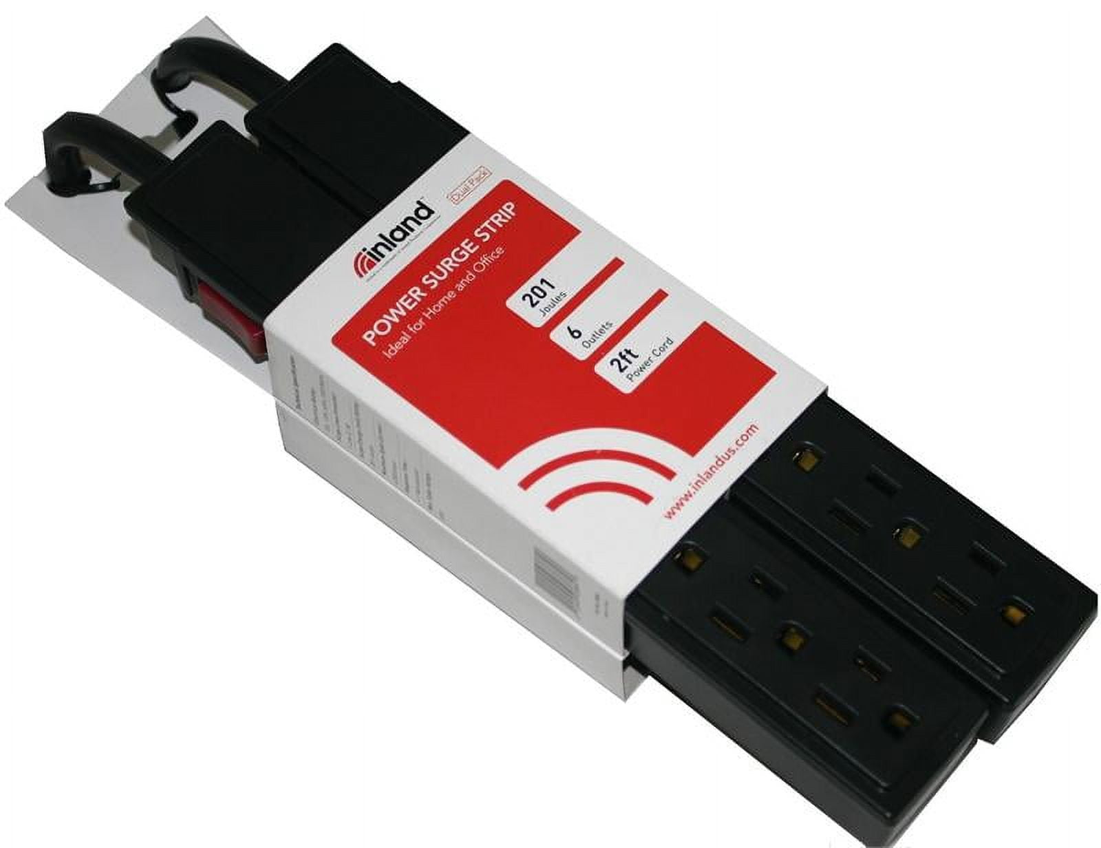 Inland 2 Pack Surge Protector - 6 Outlet, 2 Ft - Walmart.com