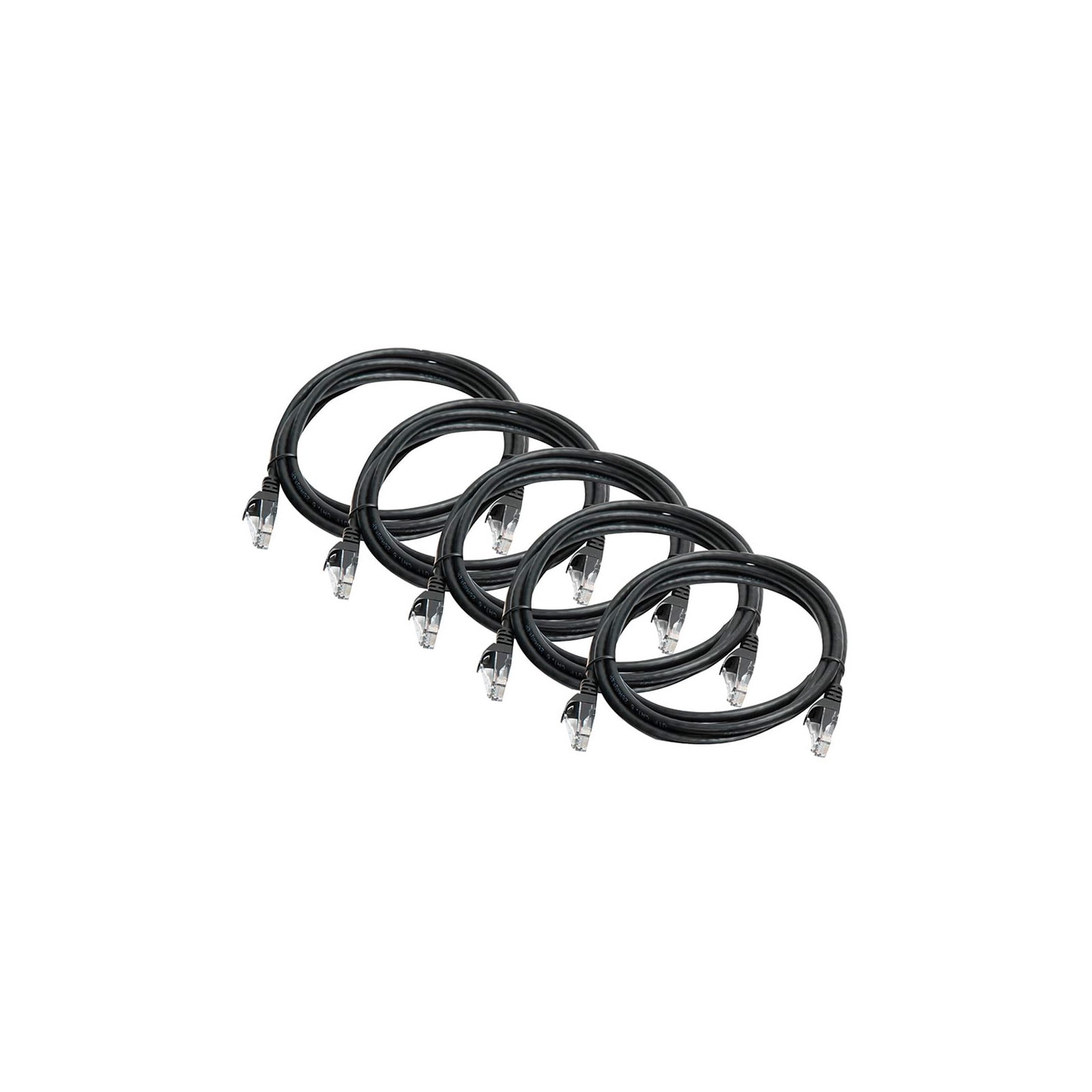 Inland 3ft Cat 6, 26 Gauge Ethernet Network Cords, 5-Pack, Black, Model ...