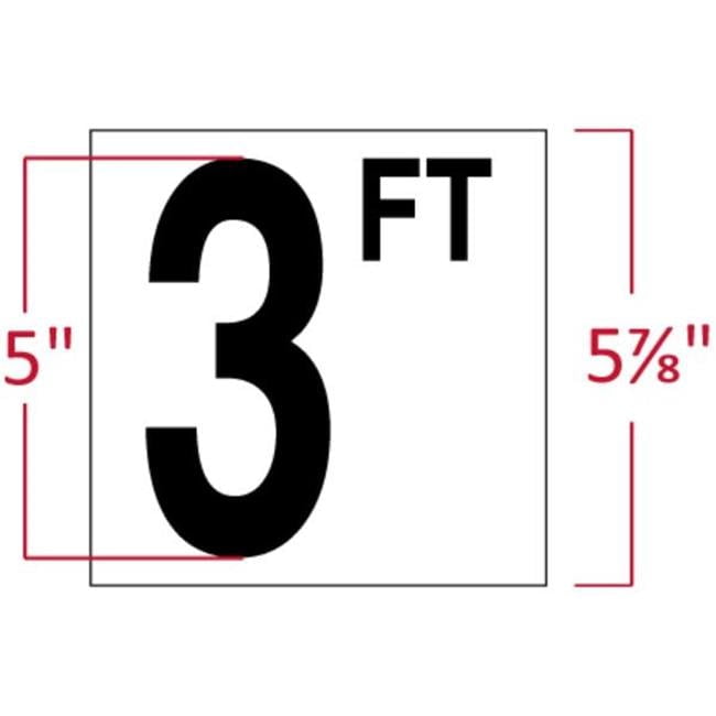 Inlays CC620094 6 x 6 in. & 12 ft. x 5 in. Numbers Non-Skid Ceramic ...