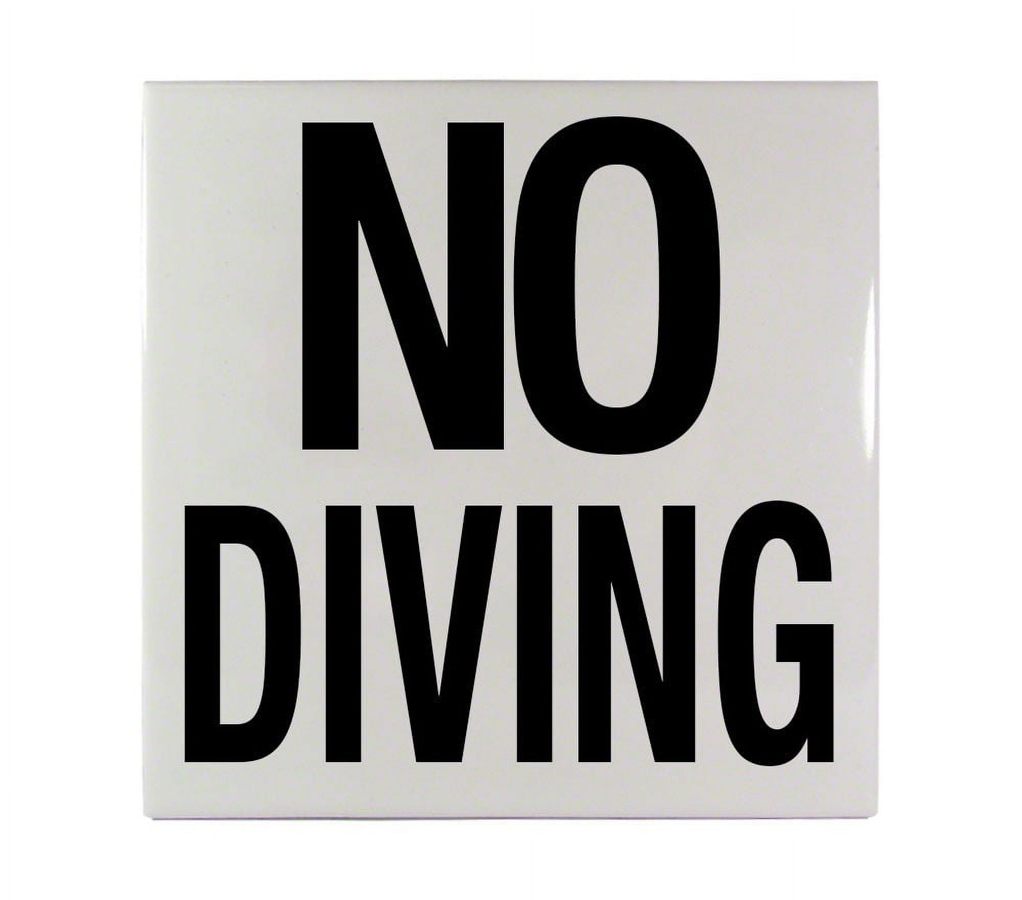 Inlays Non-Skid Ceramic No Diving 2 inch Print Depth Marker for In ...