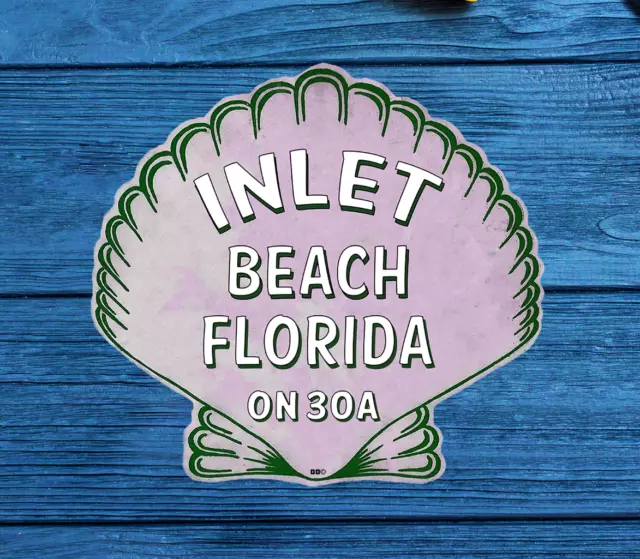Inlet Beach Florida Sticker Decal Sticker A Emerald Coast A Vintage ...