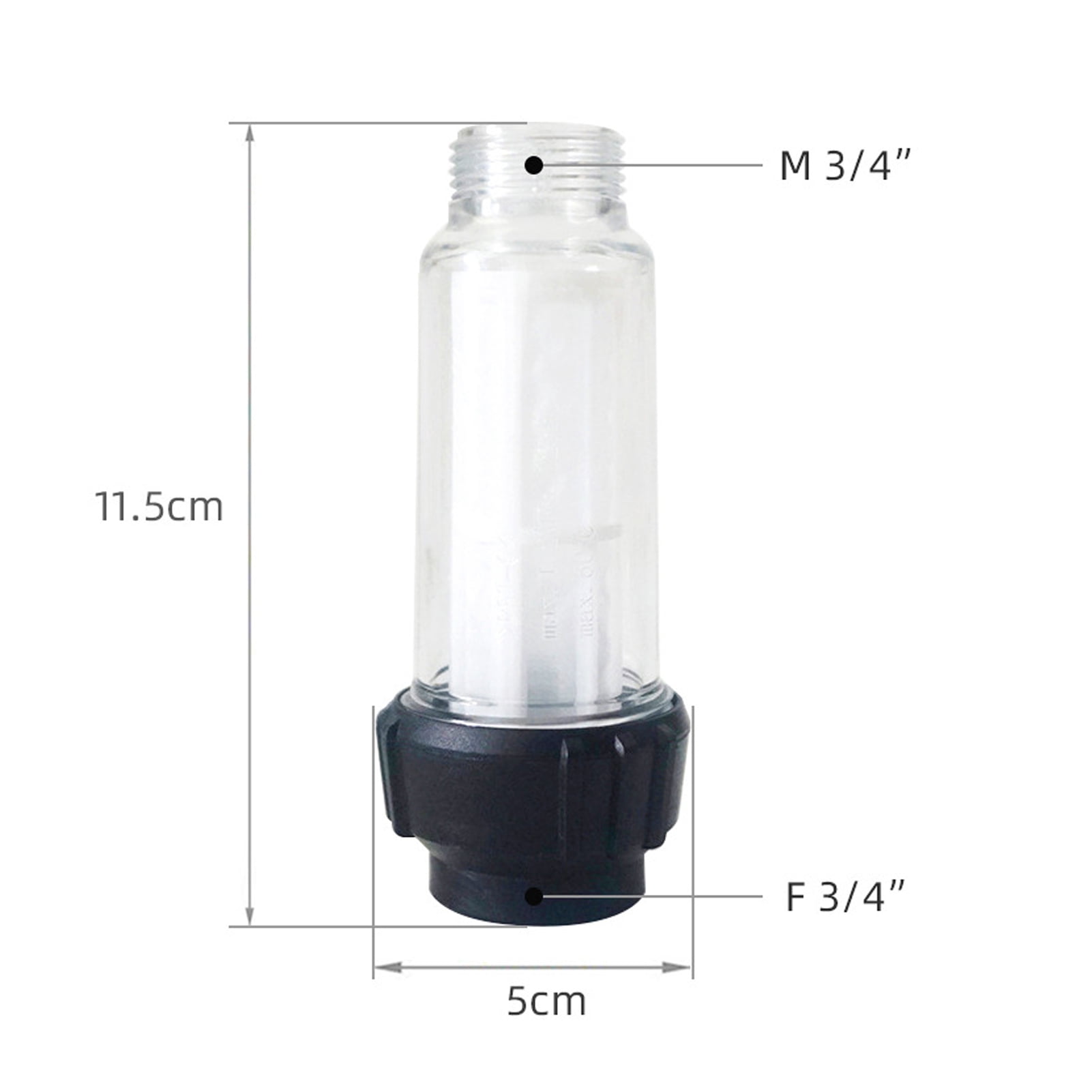 Inlet Filter Transparent ABS Housing Transparent Thread M3/4in ...