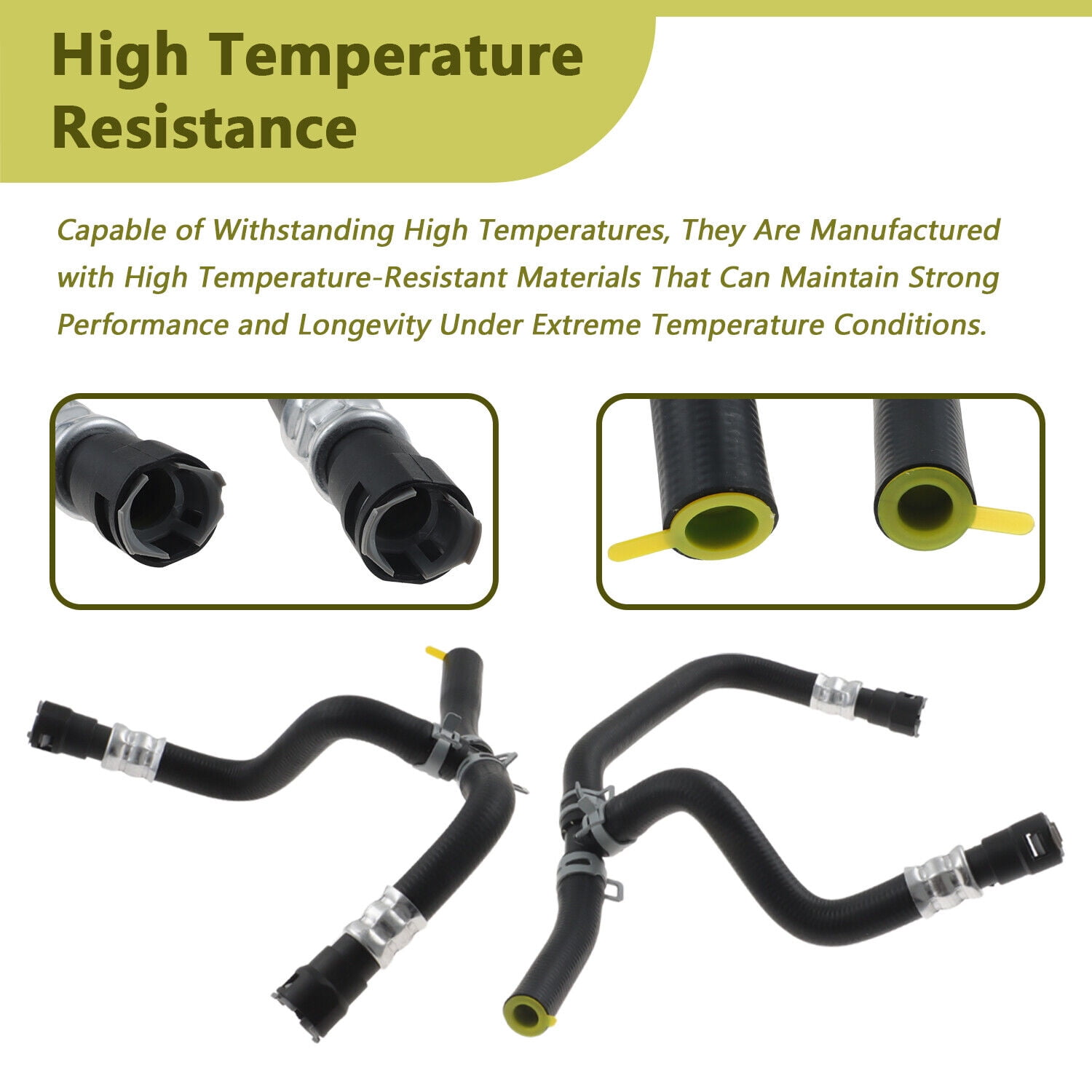 Inlet & Outlet Heater Hose Black Fit for 2009-2017 Chevrolet Traverse ...