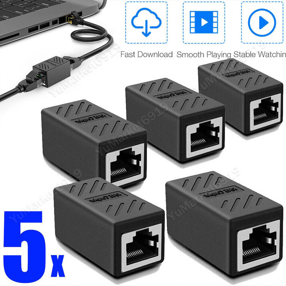 Inline Coupler Cat7 Cat6 Cat5e Ethernet LAN Network Cable Adapter 5PCS ...