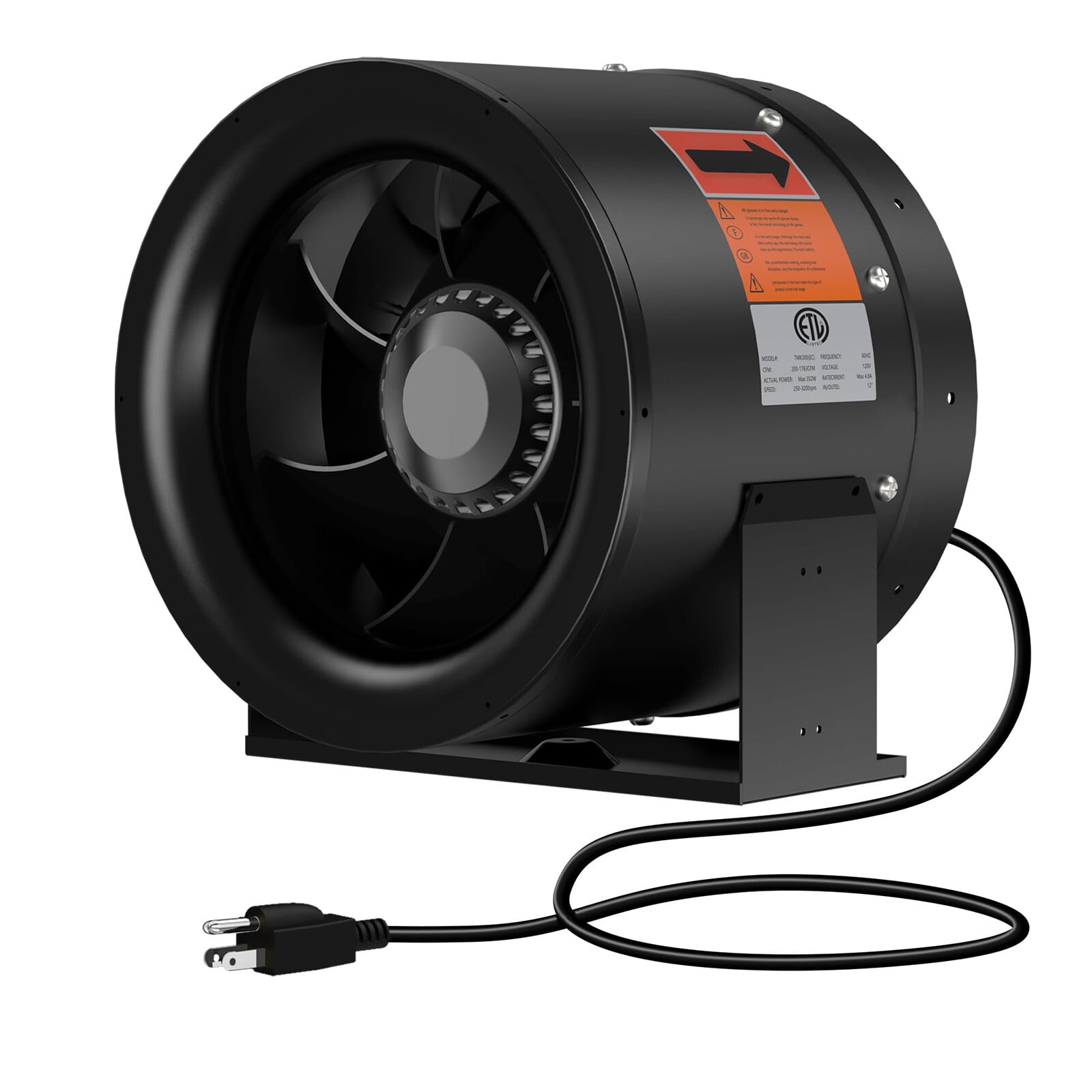 Inline Duct Fan 10 Inch Exhaust Fan Black Blade Fan For Grow Tent ...
