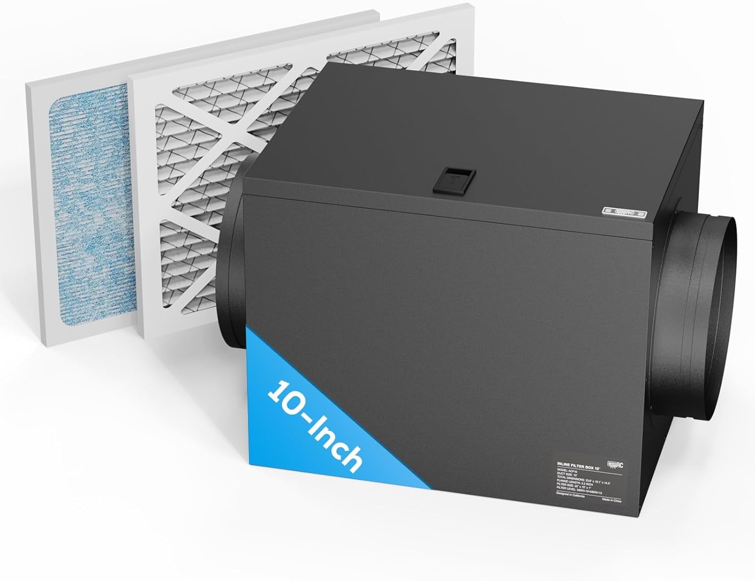 AITECAC 10" Inline Filter Box, 15 in L, Whole House HVAC Filtration Kit ...