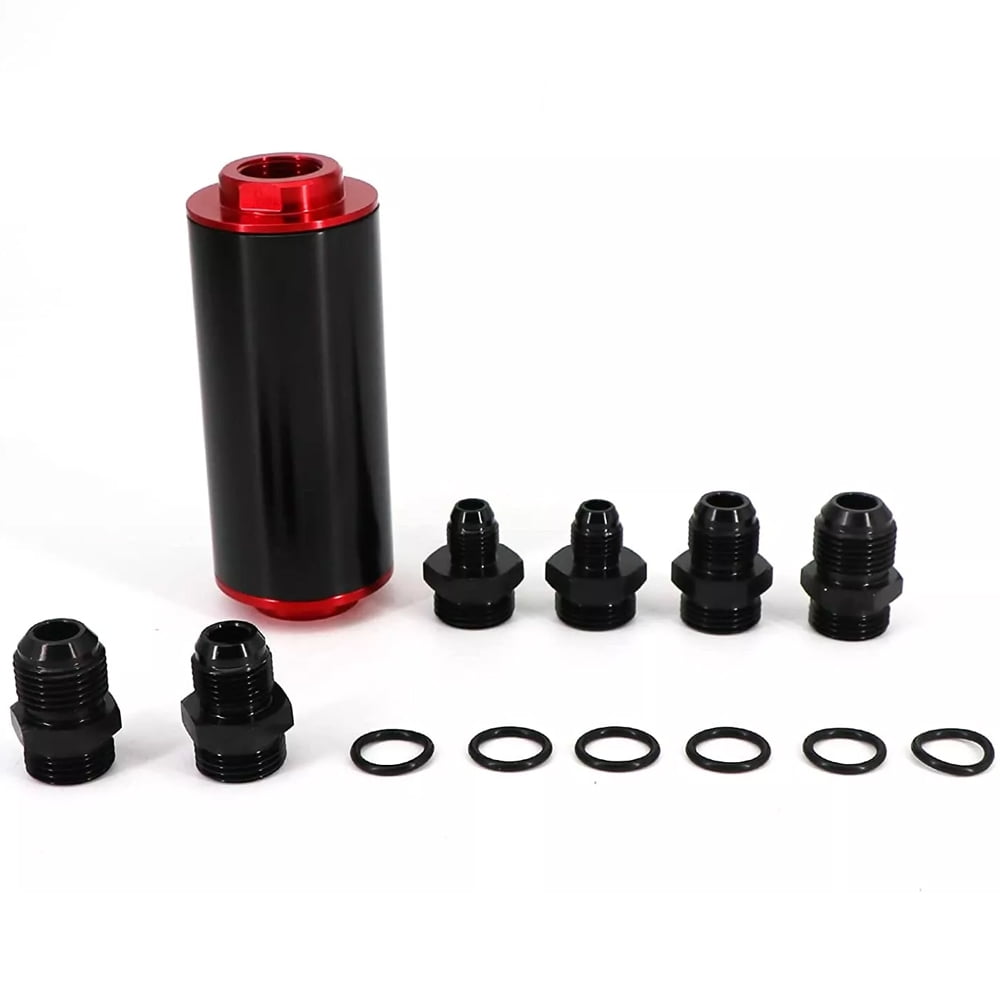 Inline Fuel Filter High FLOW 0.1mm 100 Micron Cleanable SS Racing AN6 ...