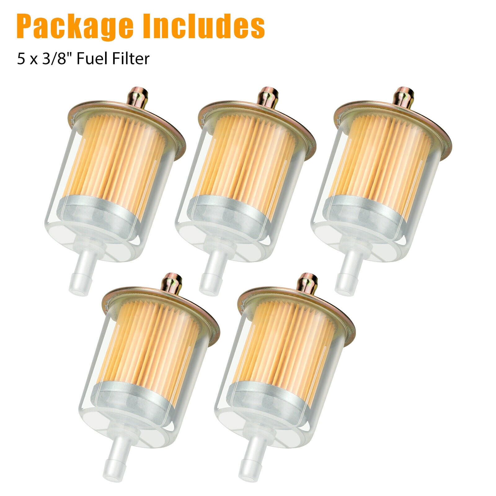Inline Fuel Line 3/8" Universal Fuel Filters With Transparent Plastic ...