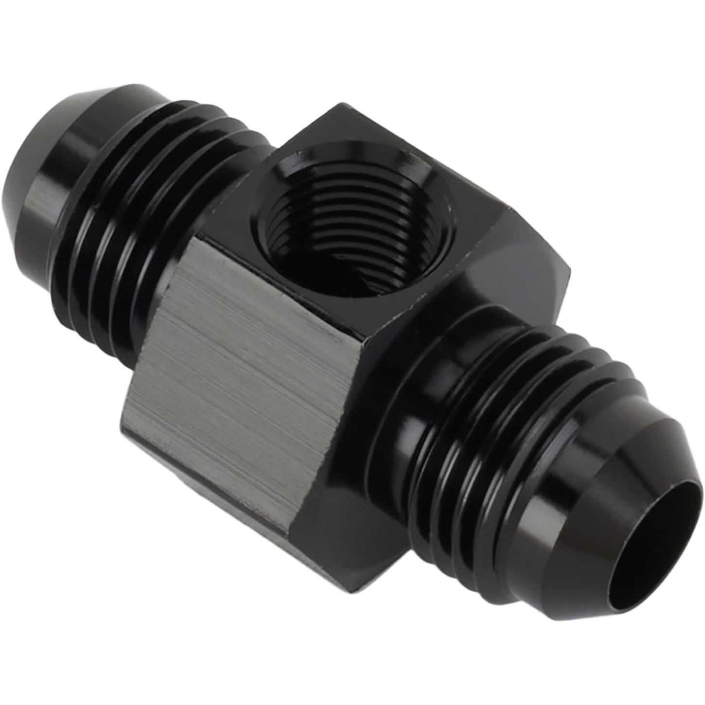 Inline Fuel Pressure Adapter, -6 AN to -6 AN w/ 1/8Inch NPT, Black ...