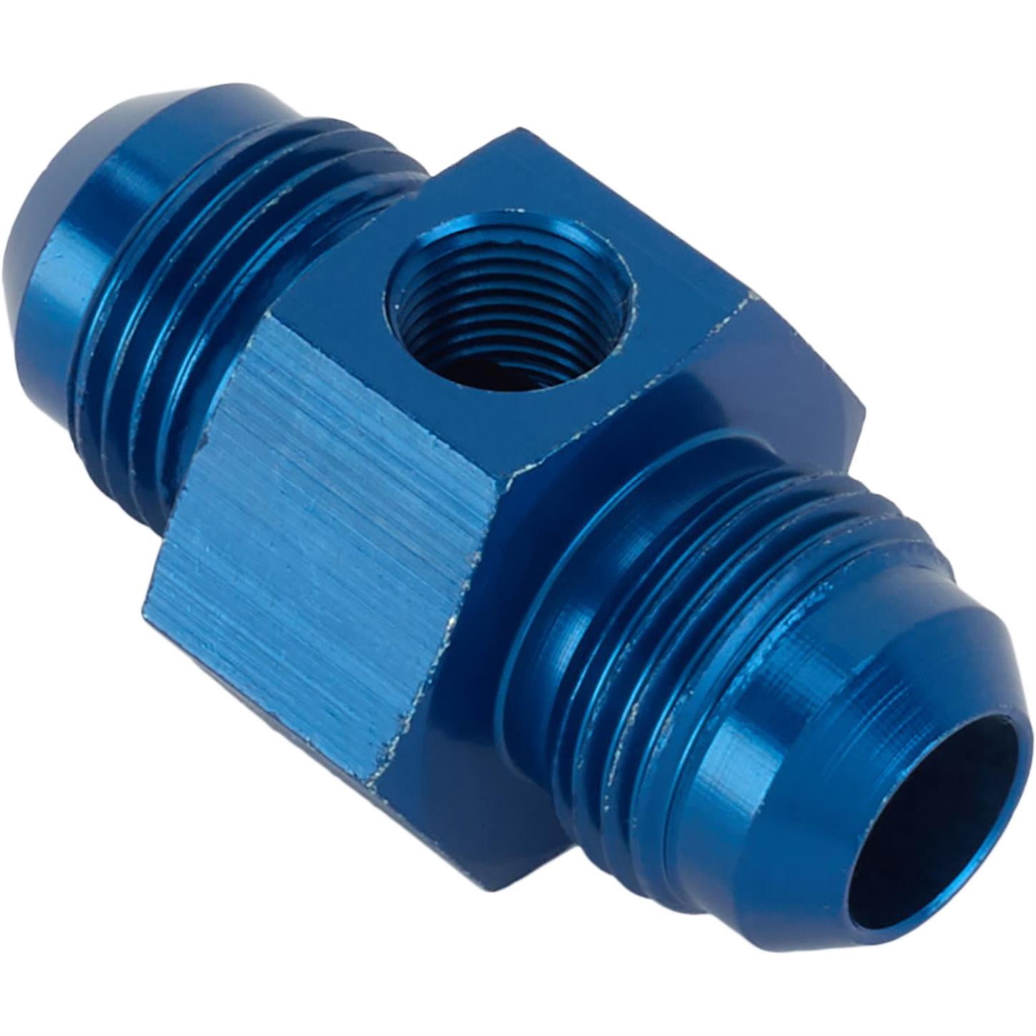Inline Fuel Pressure Adapter, -8 AN to -8 AN w/ 1/8Inch NPT, Blue ...
