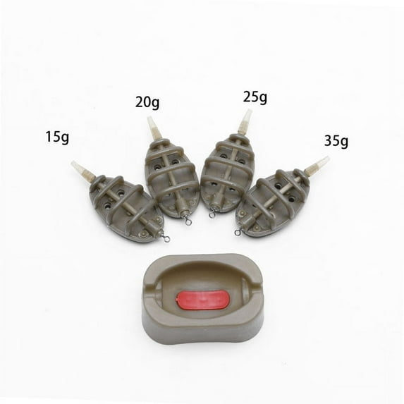 Inline Method Carp Fishing Feeder 4 Feeders 15/20/25/35g 30/40/50/60g Mould Set - Walmart.com