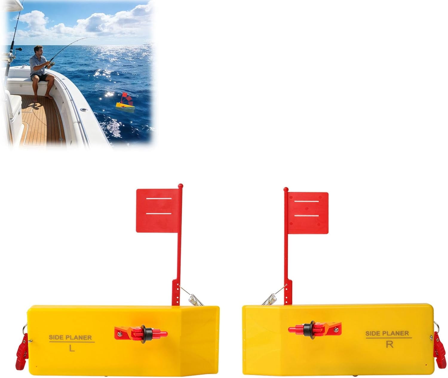Inline Planer Board for Trolling, Medium Snap Release Fishing Planer ...