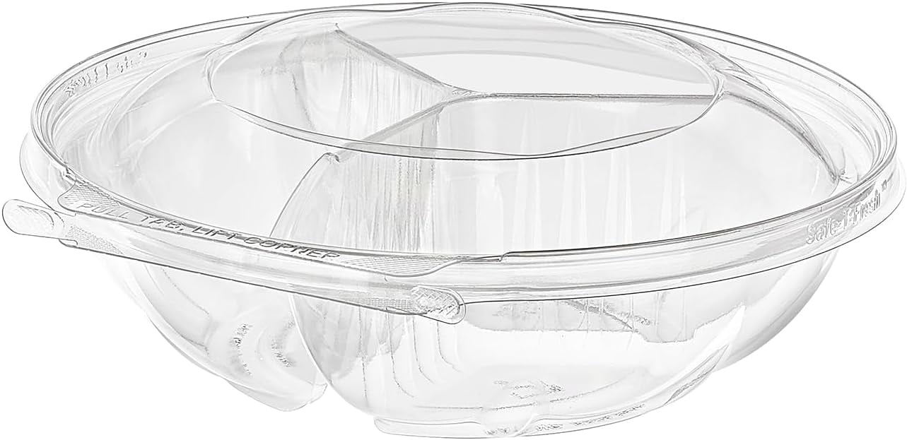 Inline Plastics TS52R3N Deli Container Hinged With Dome Lid 52 OZ 3 ...