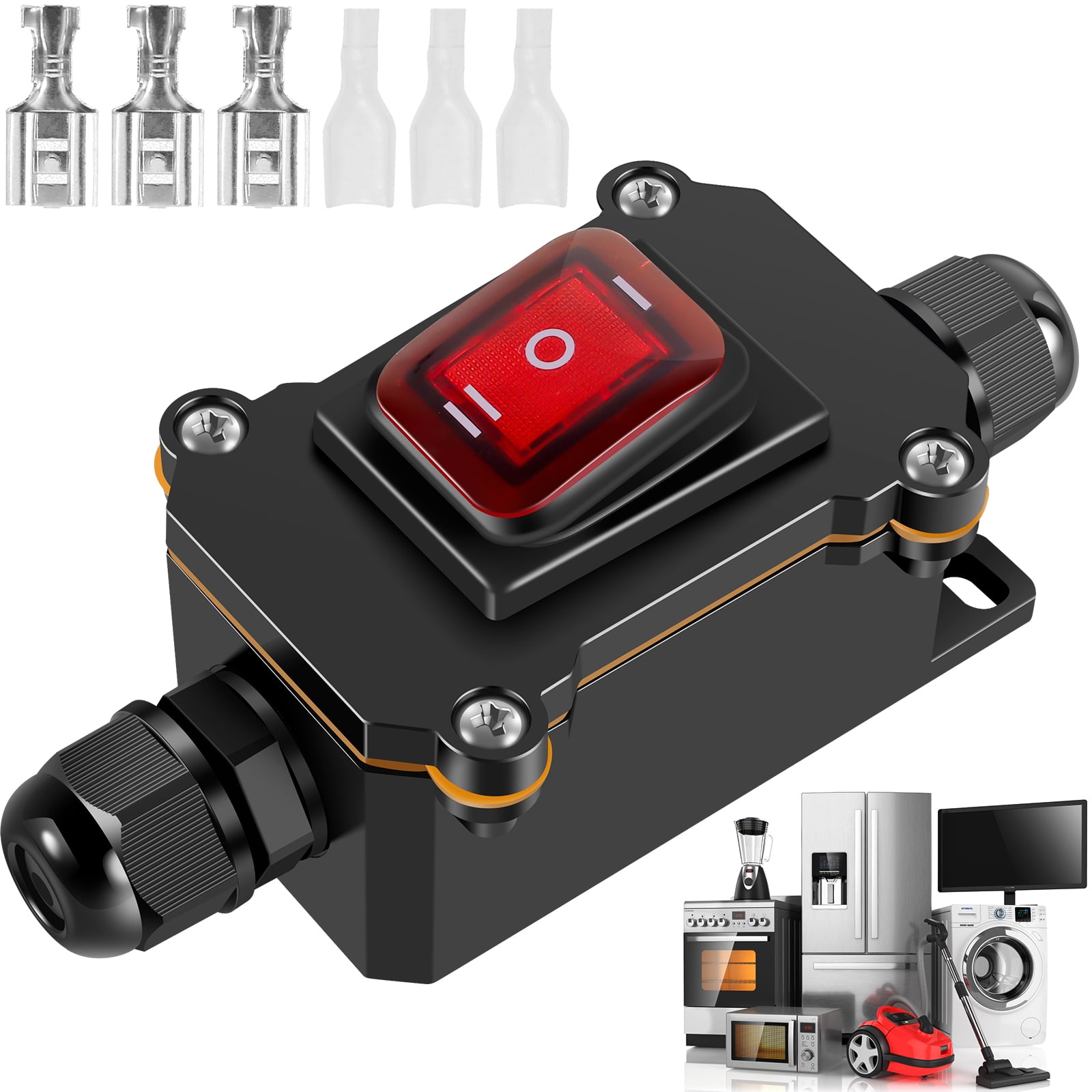 Inline Power Cord Switch Box 110V-220V 16A-20A Marine Rocker On Off ...