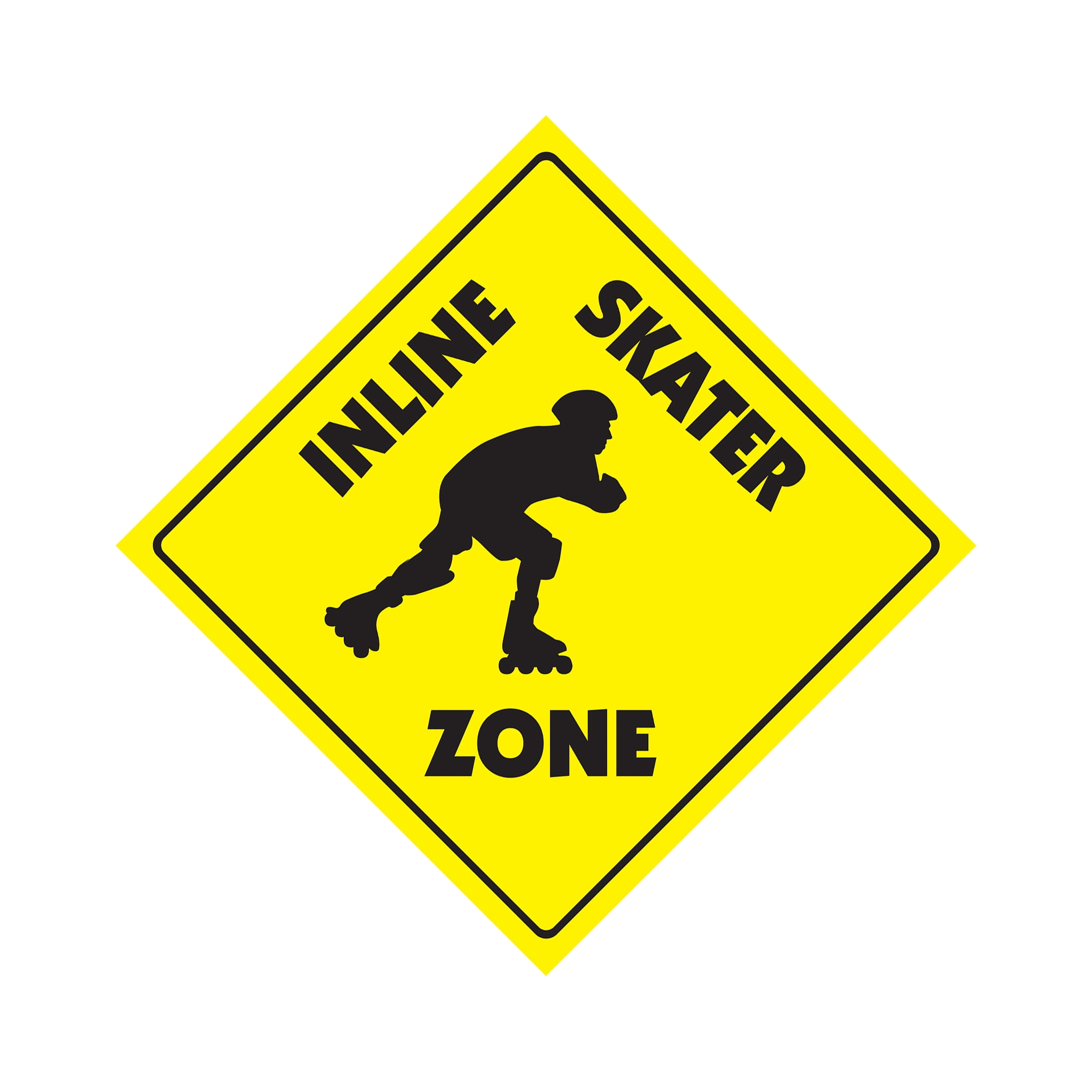 Inline Skater Crossing Sign Zone Xing | Indoor/Outdoor | 12" Tall ...