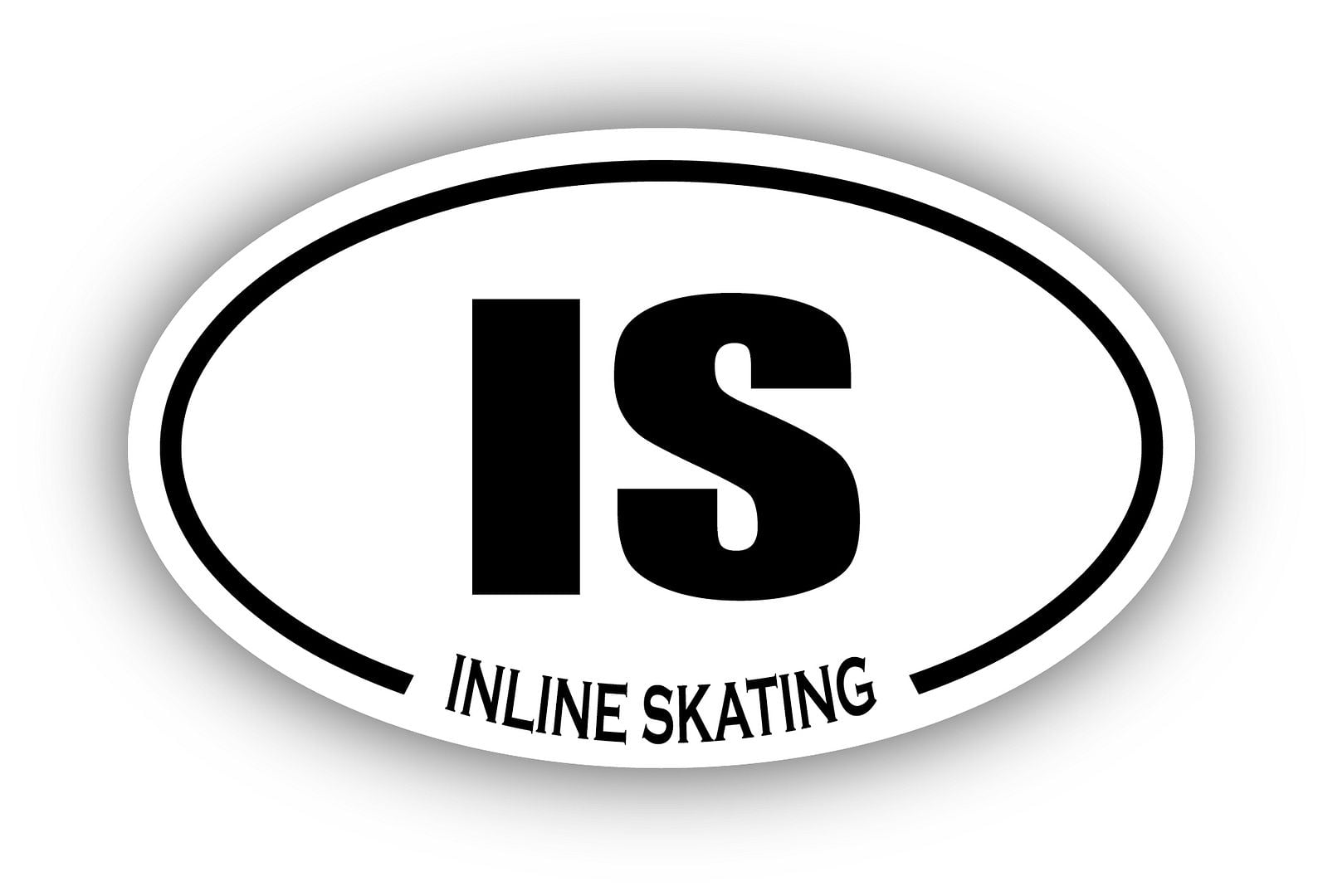 Inline Skating IS Oval Bumper Sticker 3M Vinyl Decal 3 in x 5 in ...