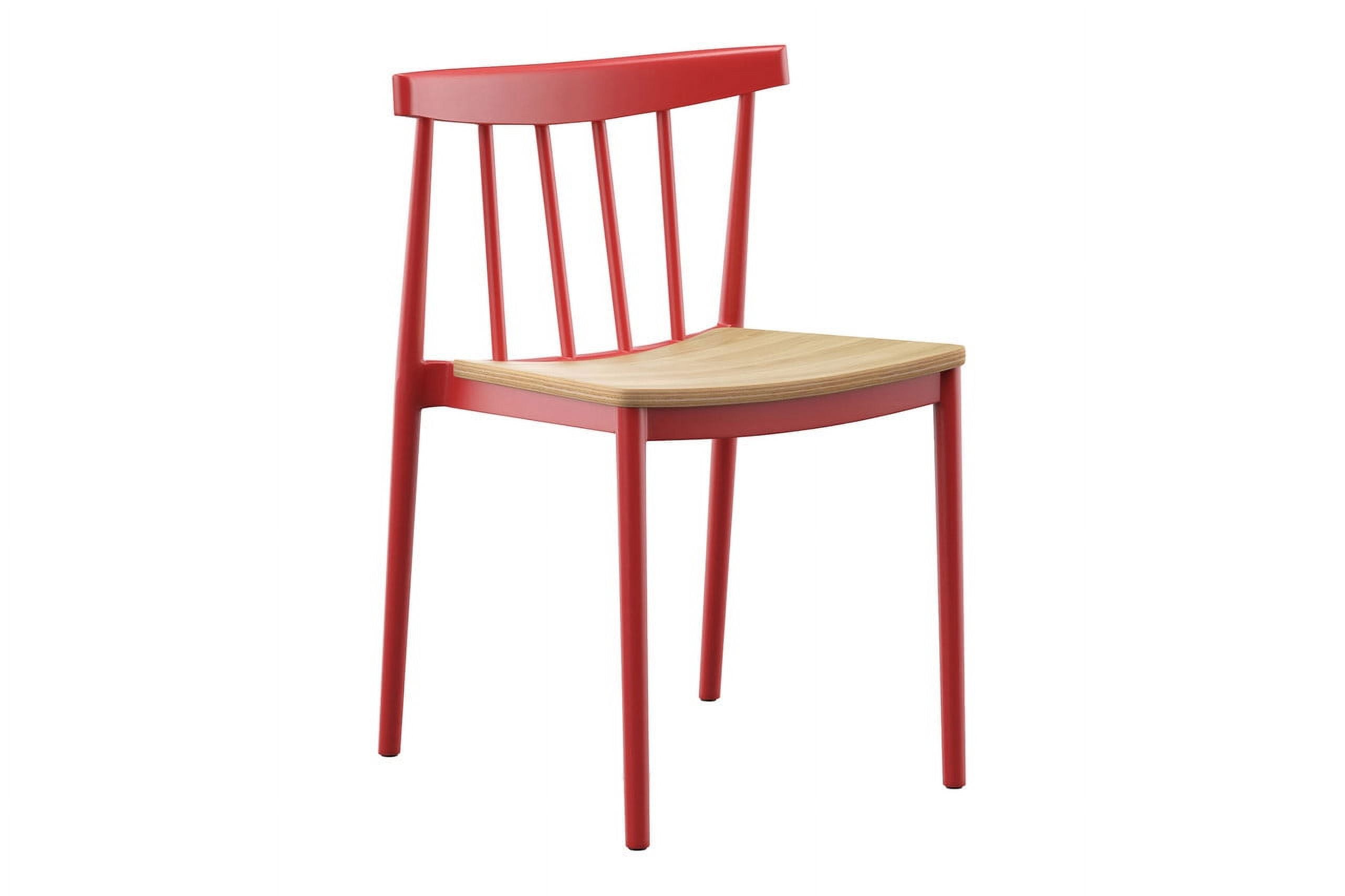 Inmod Mid-Century Modern Dane Dining Chair, Set of 2, Red - Walmart.com