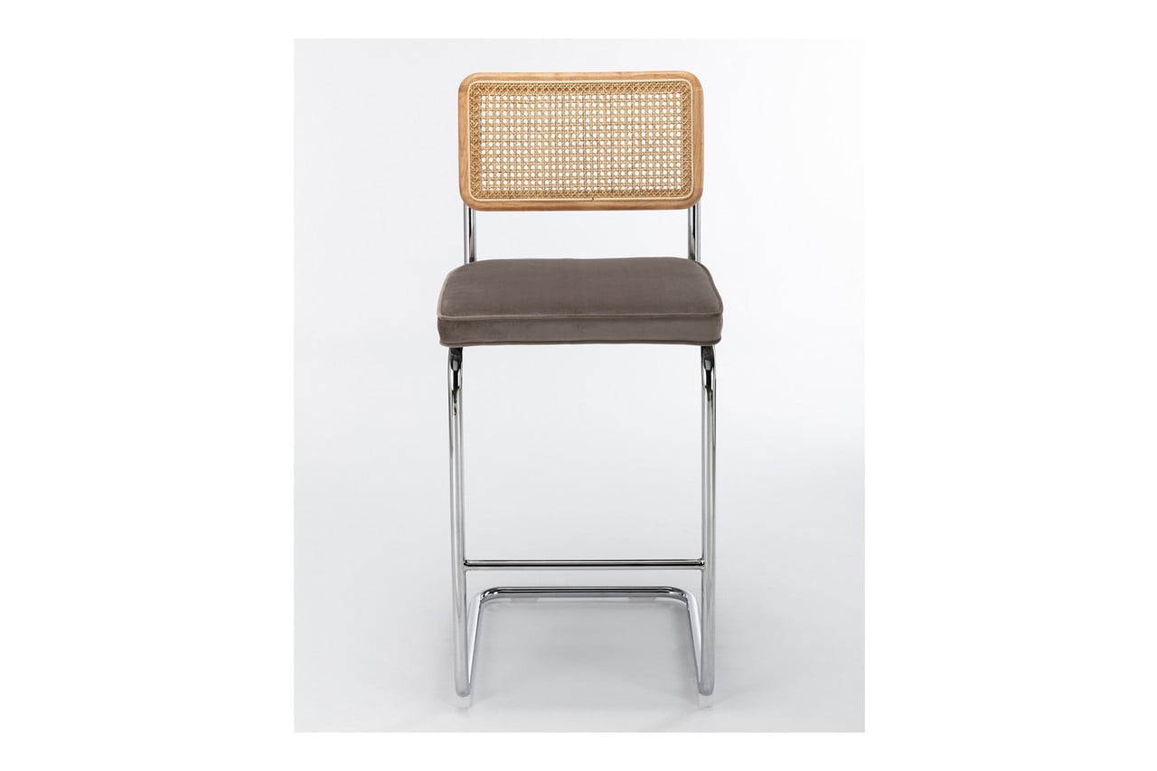 Inmod Mid-Century Modern Hadley Velvet Bar/Counter Stool, Set of 2, 30 ...