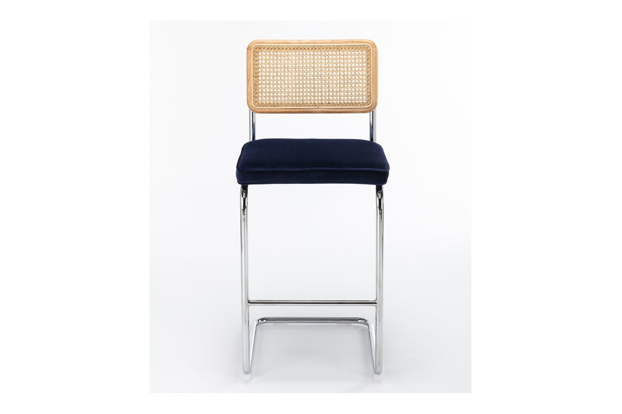 Inmod Mid-Century Modern Hadley Velvet Bar/Counter Stool, Set of 2, 30 ...