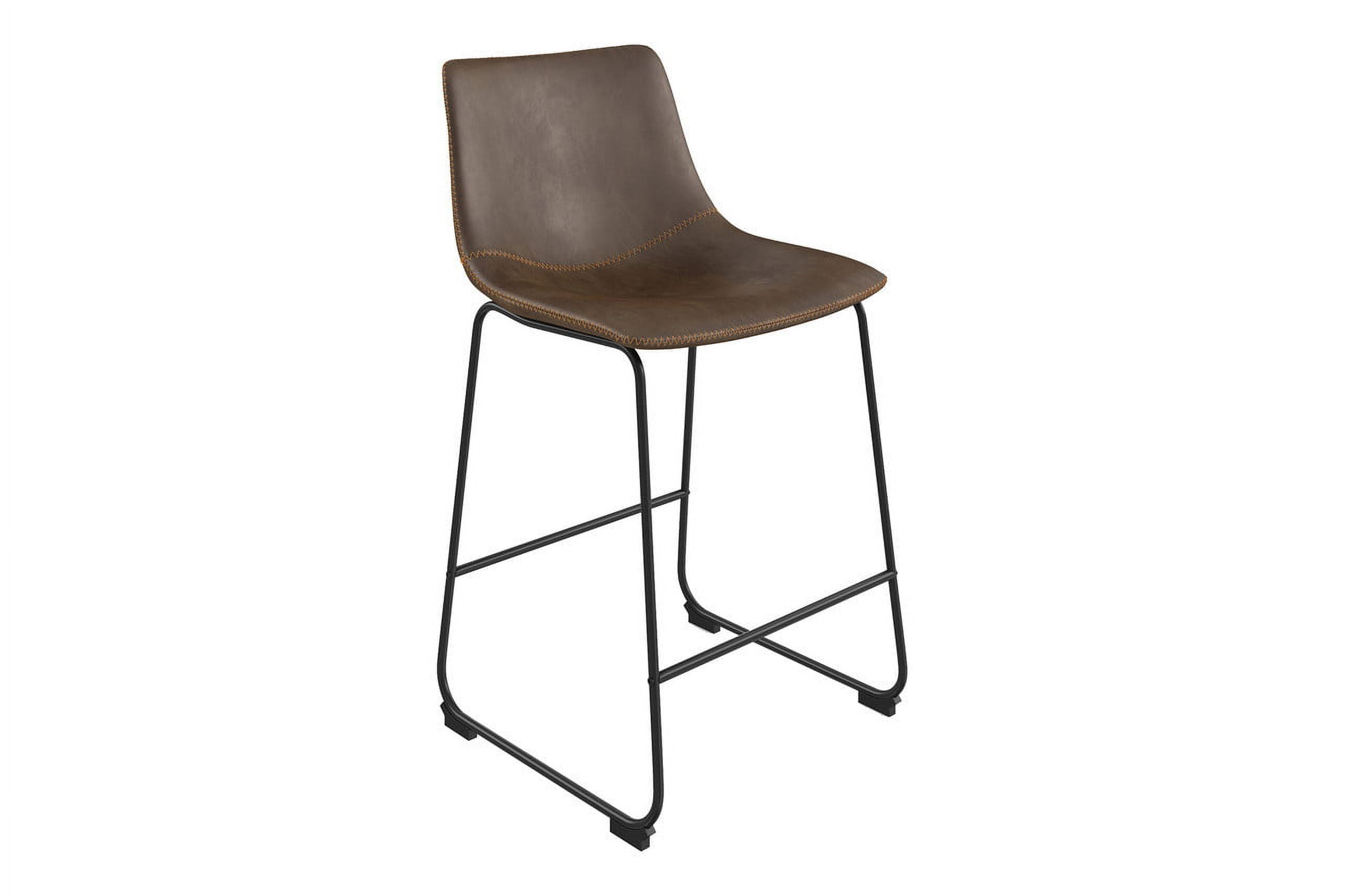 Inmod Mid-Century Modern Kent Counter Stool, Set of 2, Dark Brown ...