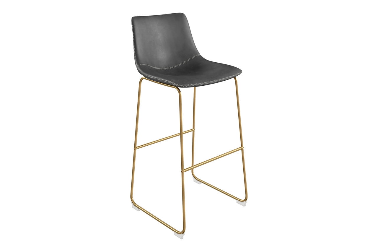 Inmod Mid-Century Modern Kiersten Bar Stool, Set of 2, Gray - Walmart.com