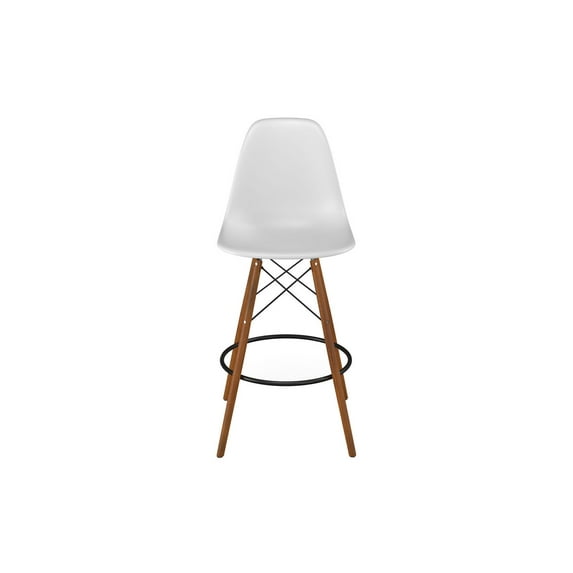 Inmod Mid-Century Modern Molded Plastic Counter Stool with Wood Legs ...