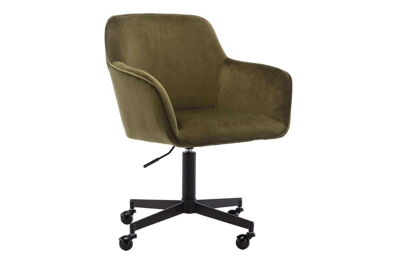 Inmod Mid-Century Modern Wyatt Velvet Office Chair, Olive - Walmart.com
